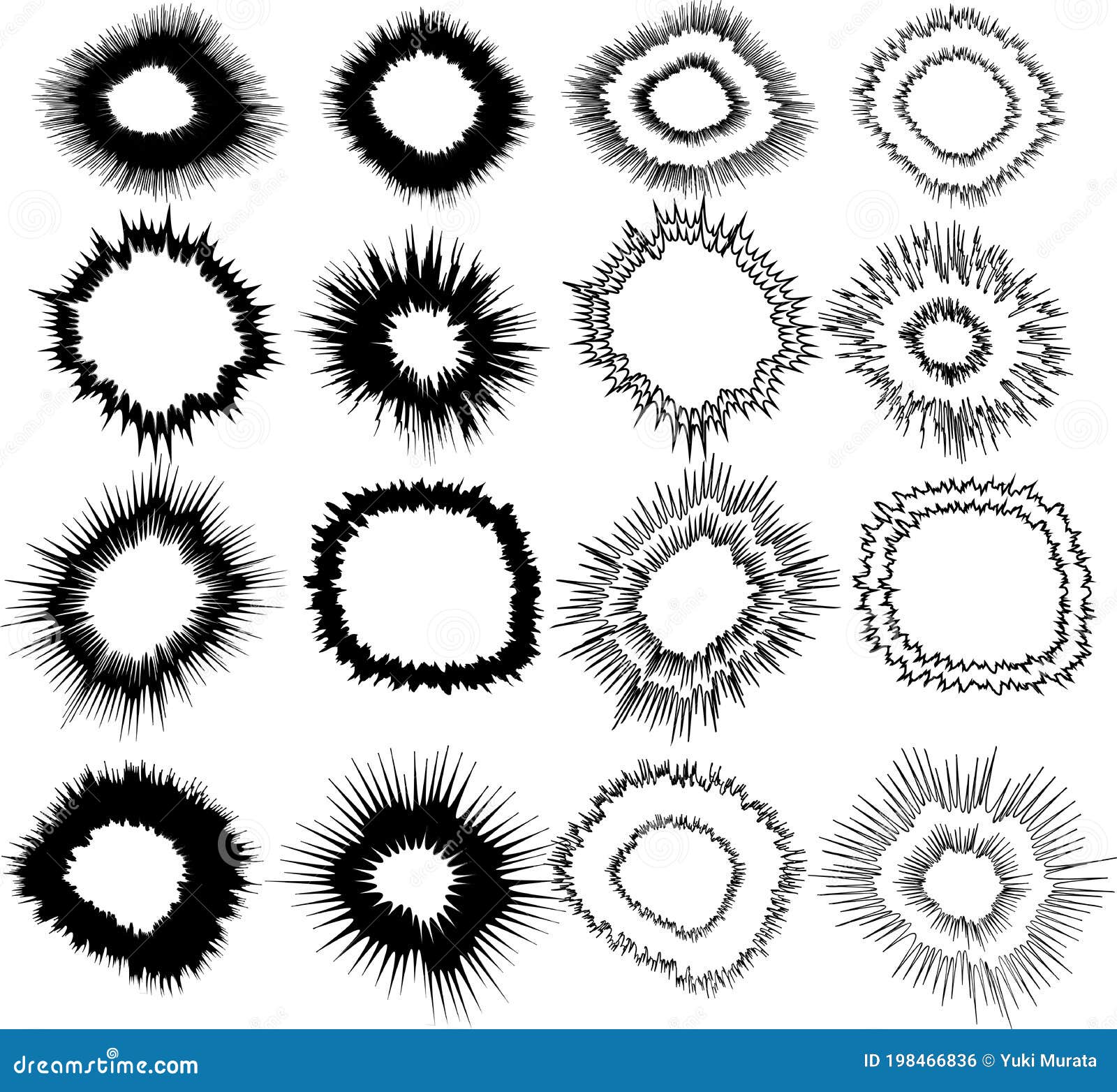 Monochrome Distorted Explosion Set Stock Vector - Illustration of ...