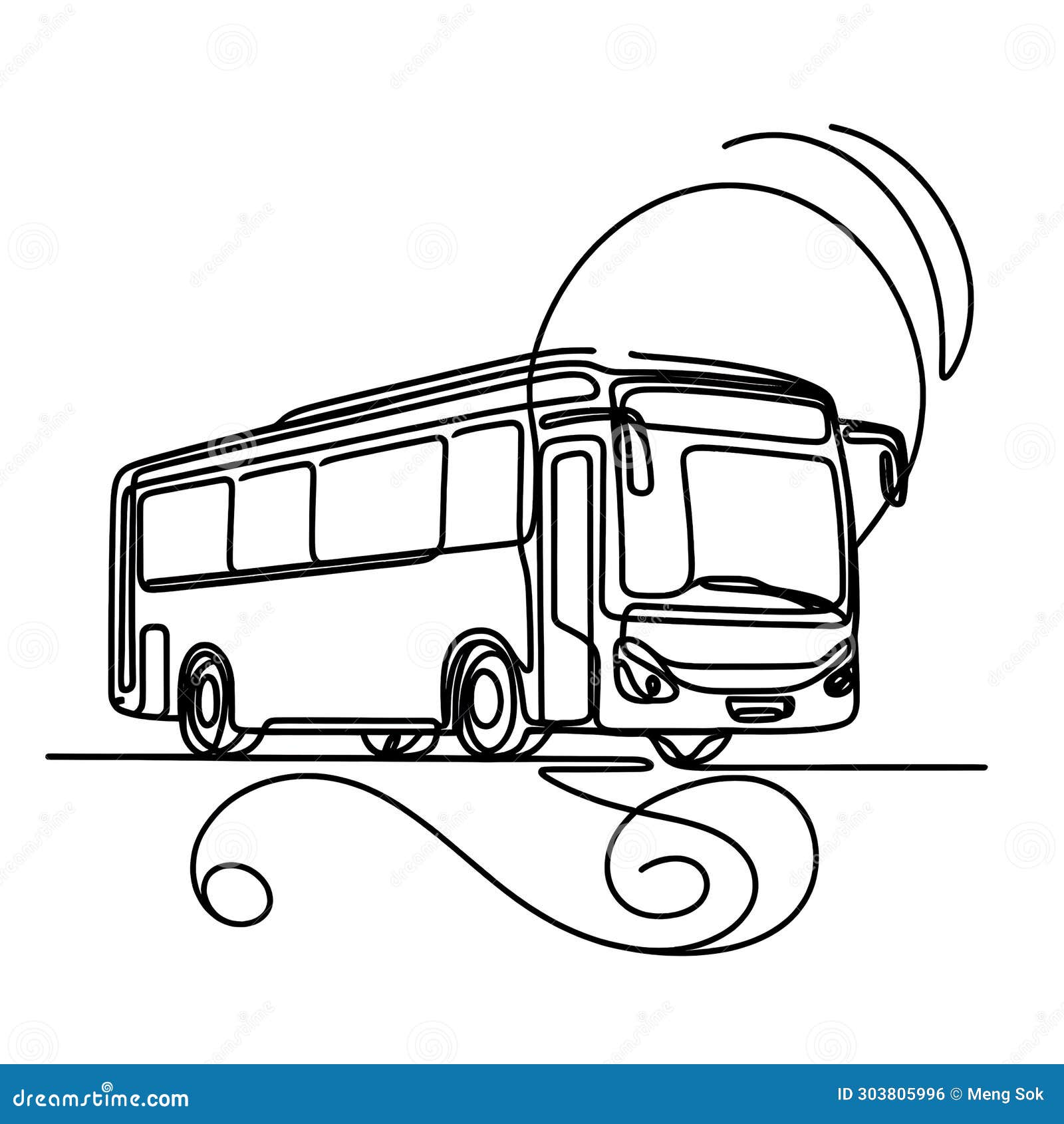 A Monochrome Drawing Depicting a Bus Against a Plain White Backdrop ...