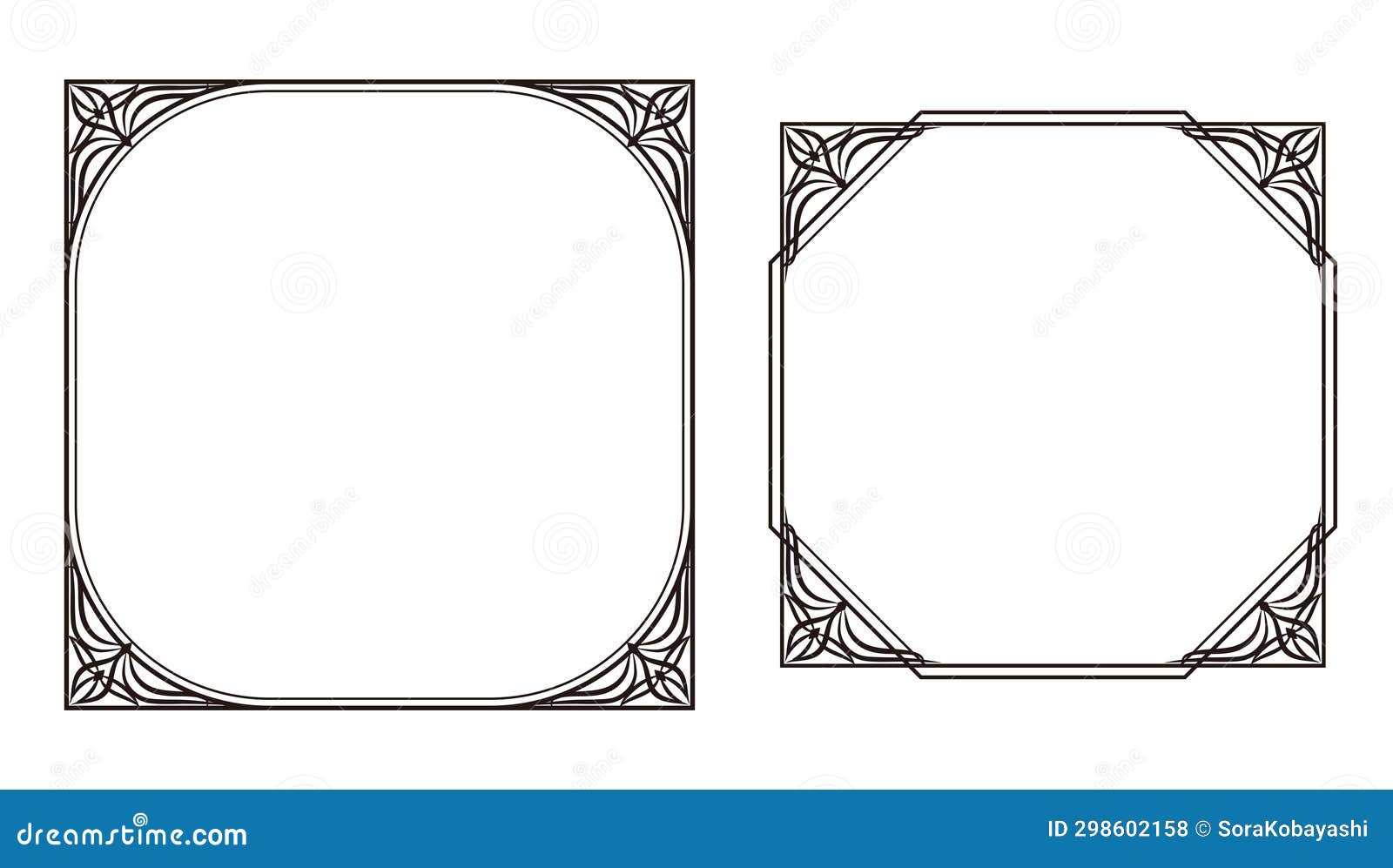 Monochrome Elegant Square Decorative Frame Stock Vector - Illustration ...