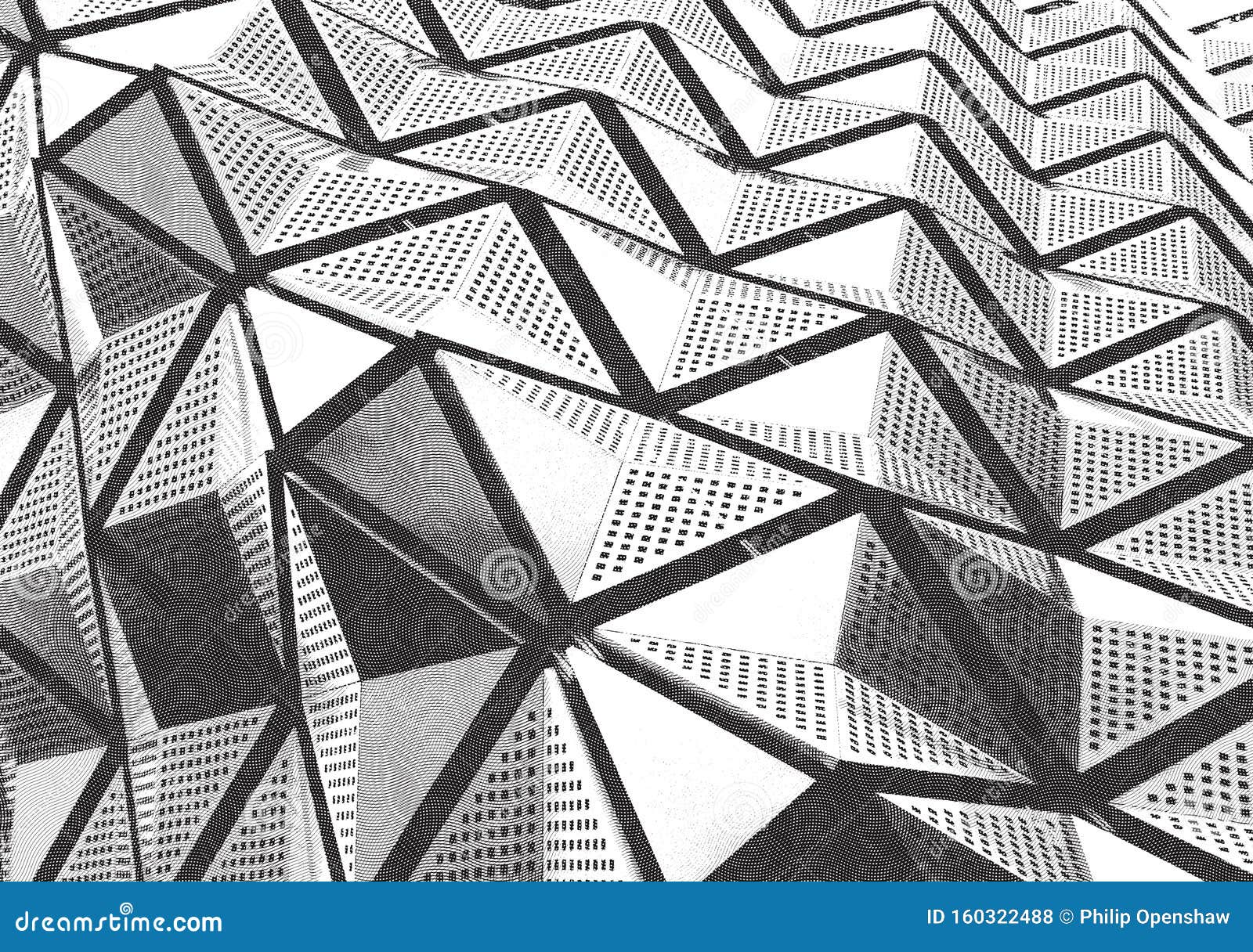 Monochrome Engraved Effect Geometric Angular Architectural Modern ...