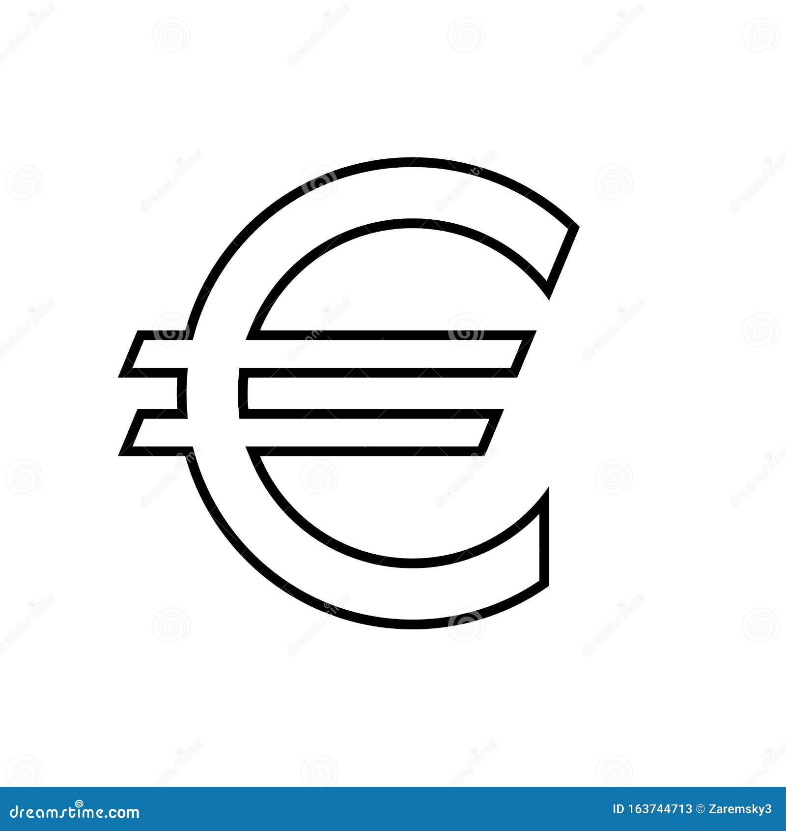 Euro Icon Black and White Vector Illustration Stock Vector ...