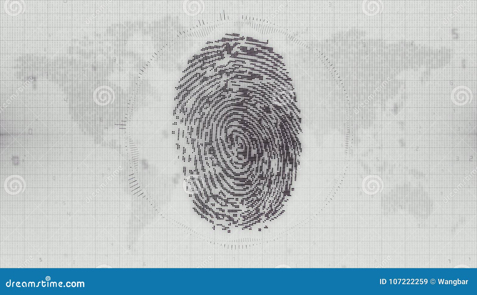 Monochrome Fingerprint Electronic ID on Earth Map Background Stock ...
