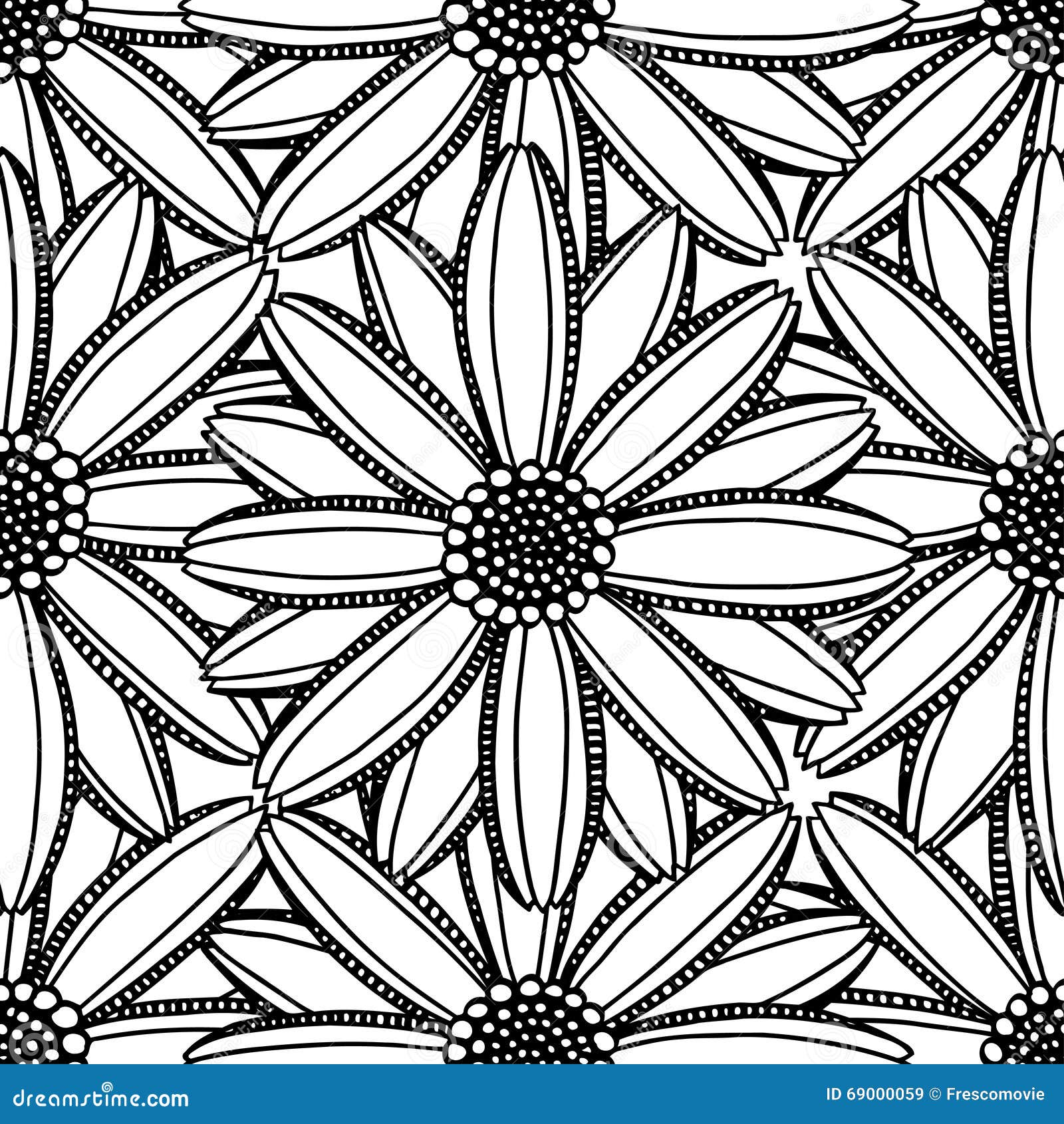 Monochrome Floral Pattern Stock Vector Illustration Of Fashion 69000059