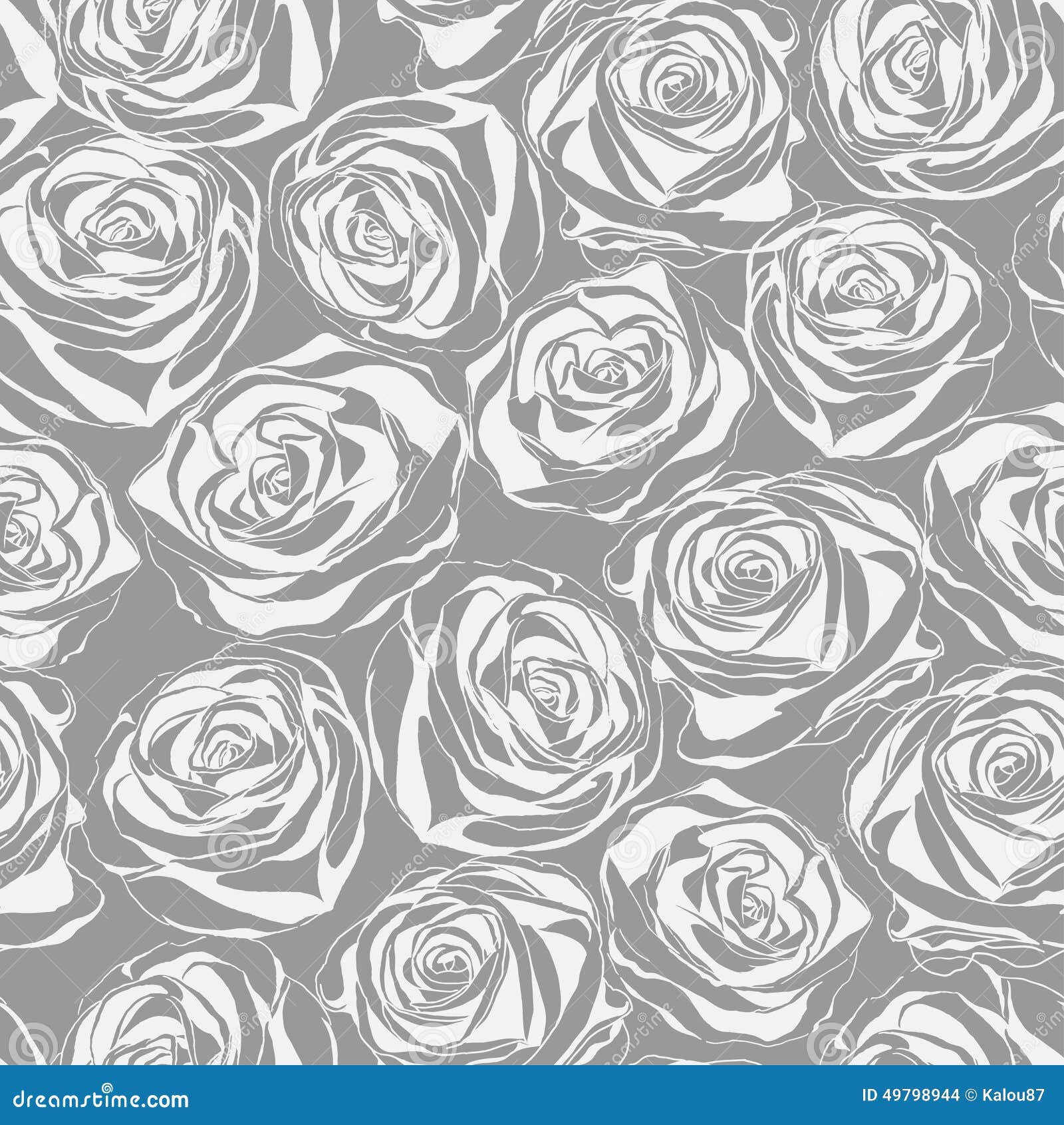 Monochrome Floral Seamless Pattern. Abstract Roses Stock Vector ...
