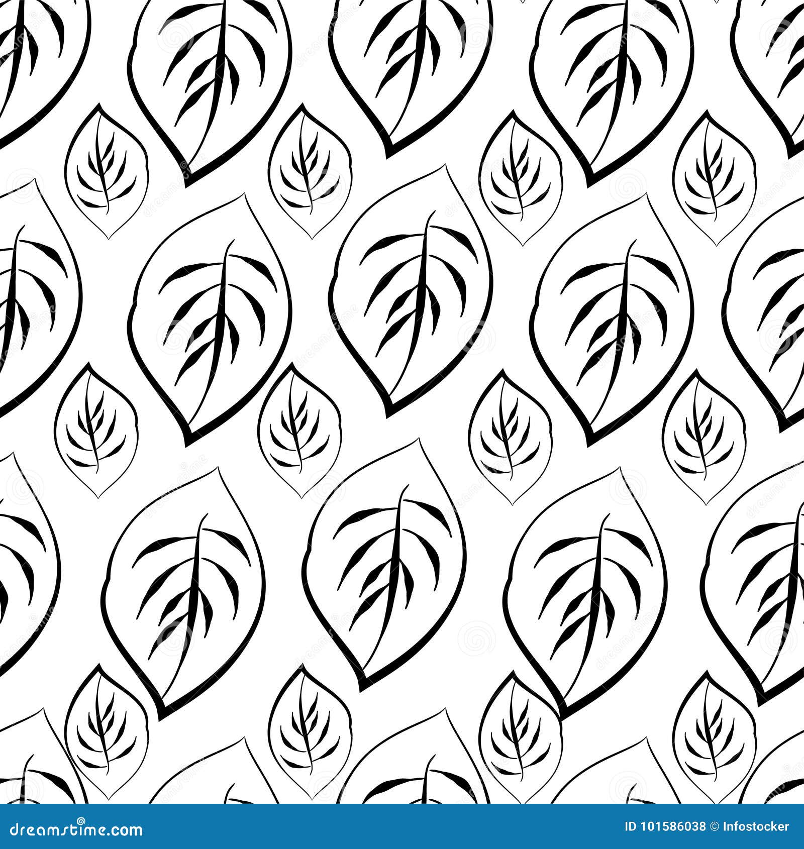 Monochrome Foliage Seamless Printable Pattern Stock Vector Illustration Of Monochrome Modern