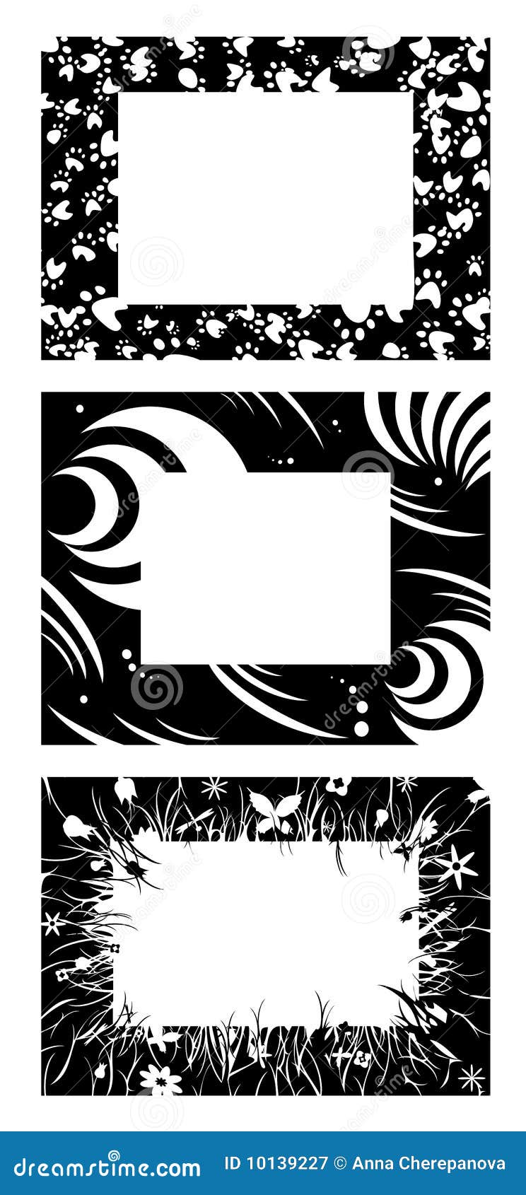 Monochrome frames stock vector. Illustration of circle - 10139227