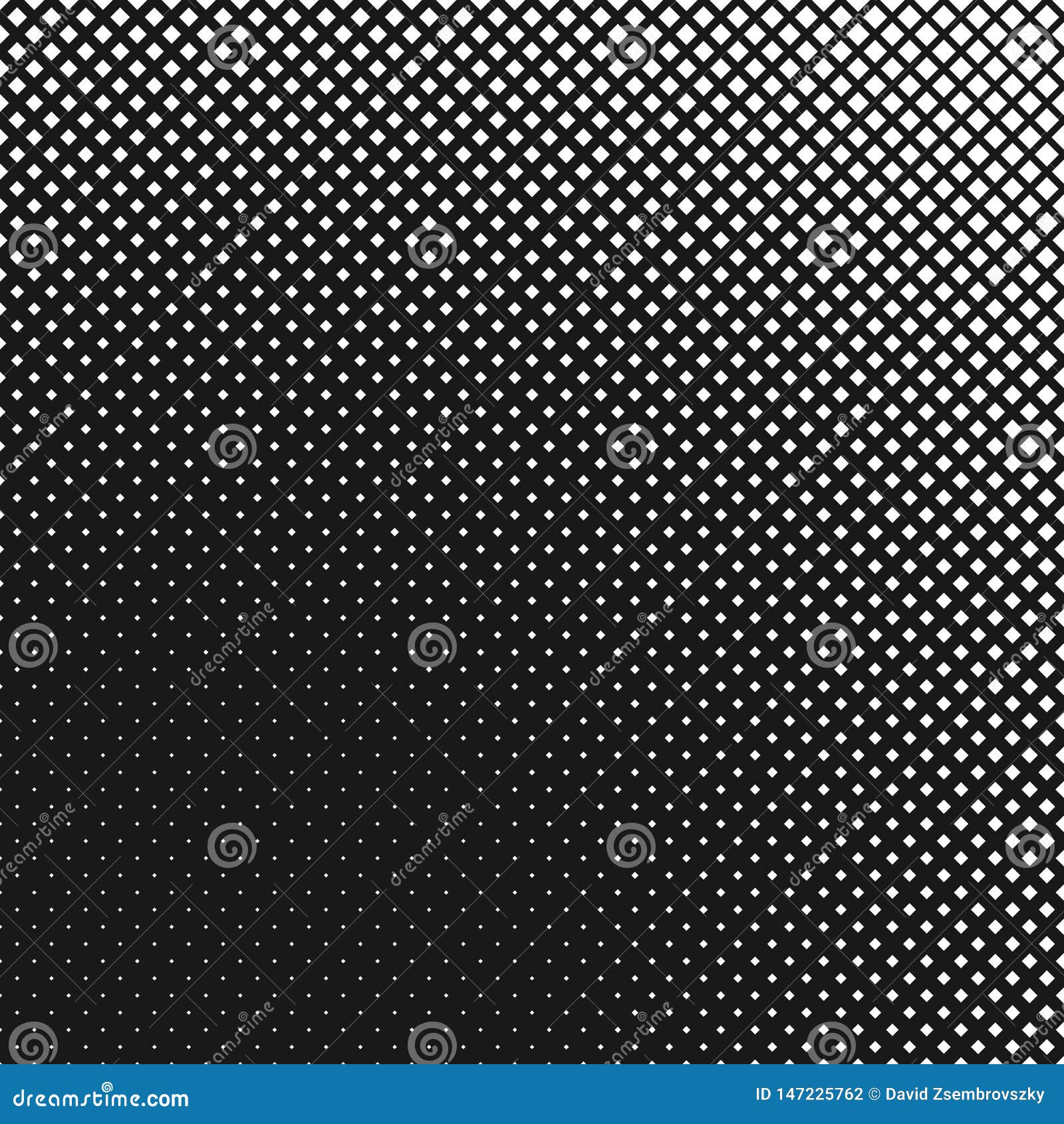 Monochrome Geometric Abstract Halftone Square Pattern Background Stock ...