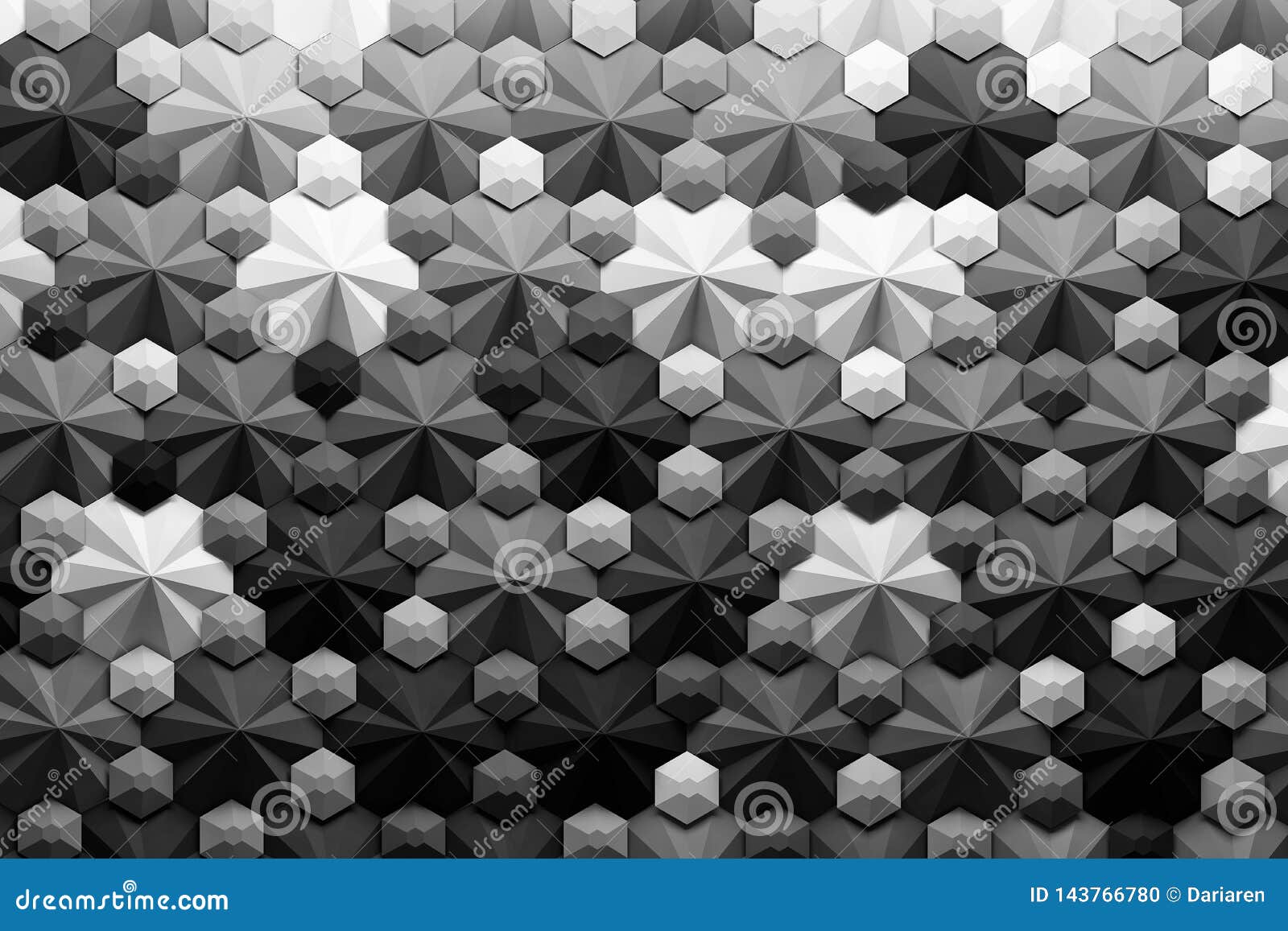 Monochrome Geometric 3d Pattern with Complex Shapes Stock Illustration ...