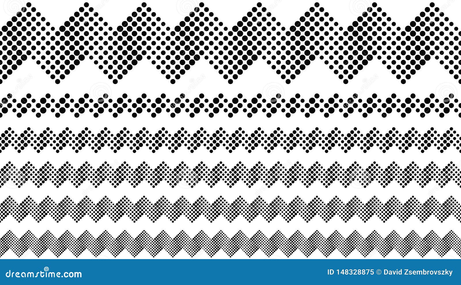 Monochrome Geometric Dot Pattern Page Separator Set Stock Vector ...