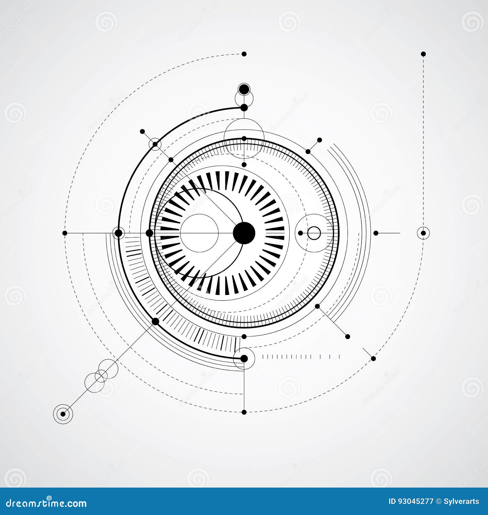 Monochrome Geometric Technology Vector Drawing, Technical Stock Vector ...