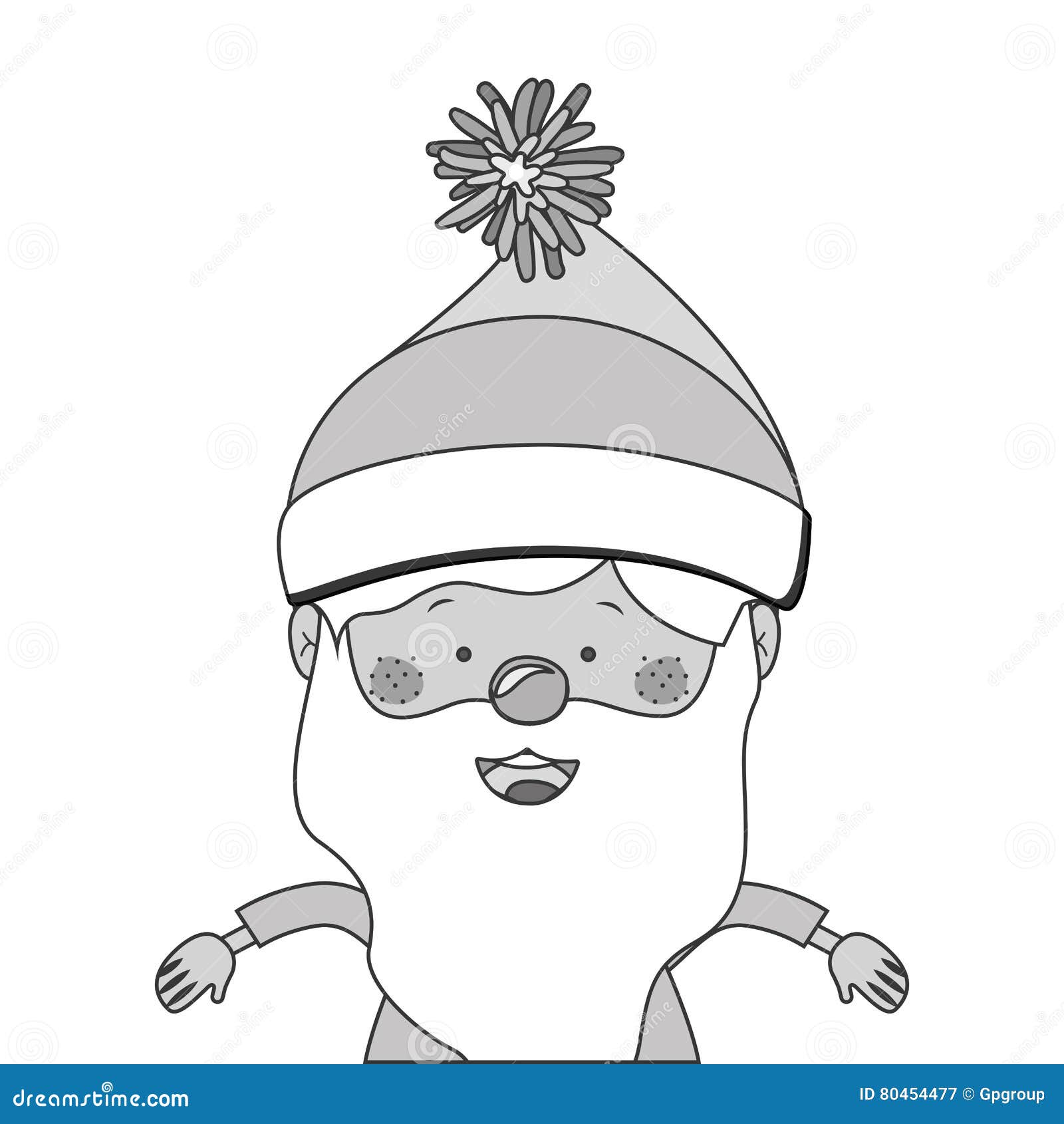 Monochrome Graphic Santa Claus Half Body Stock Vector - Illustration of ...