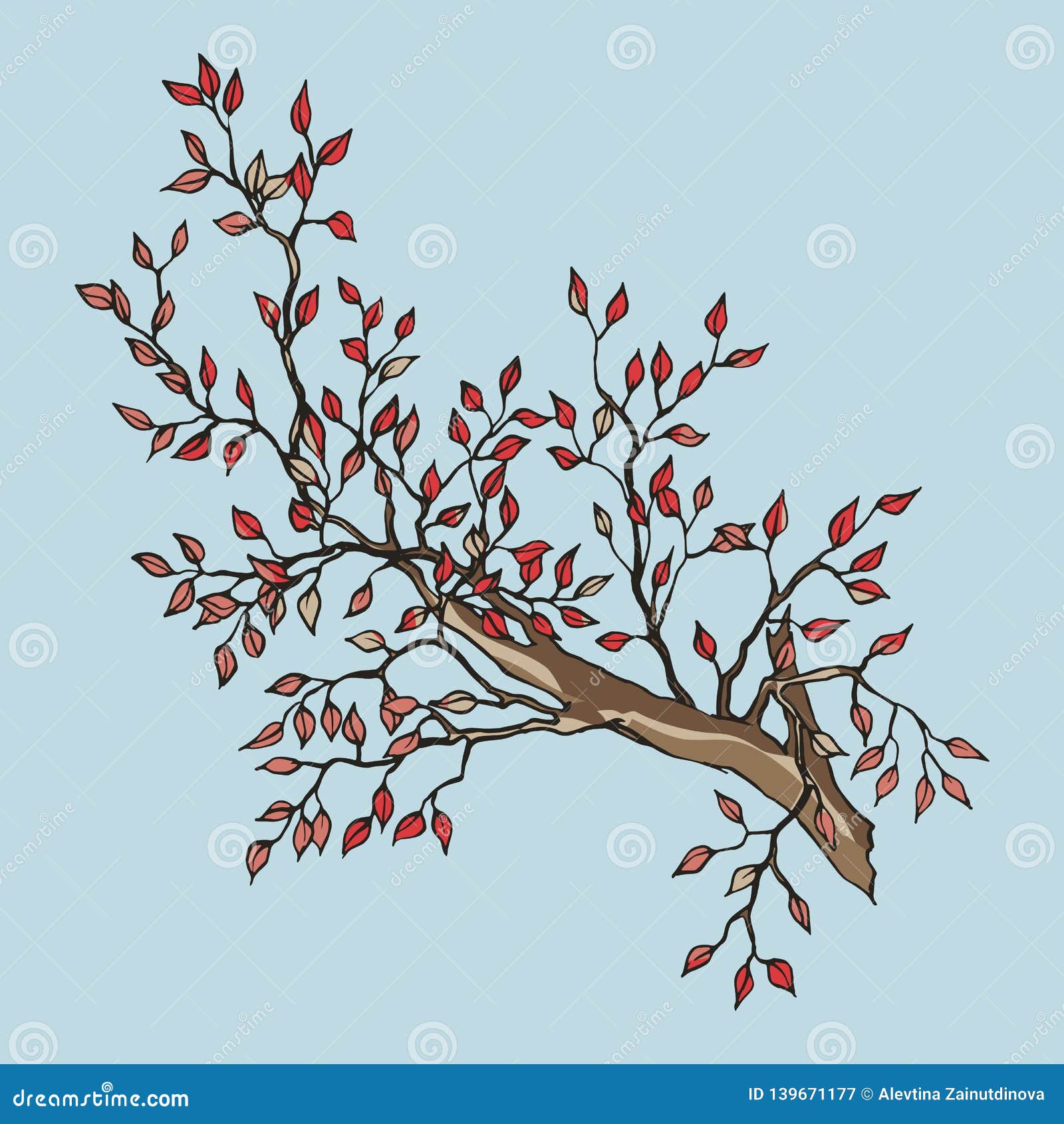 Monochrome Graphic Vector Tree Branch Isolated Stock Vector ...