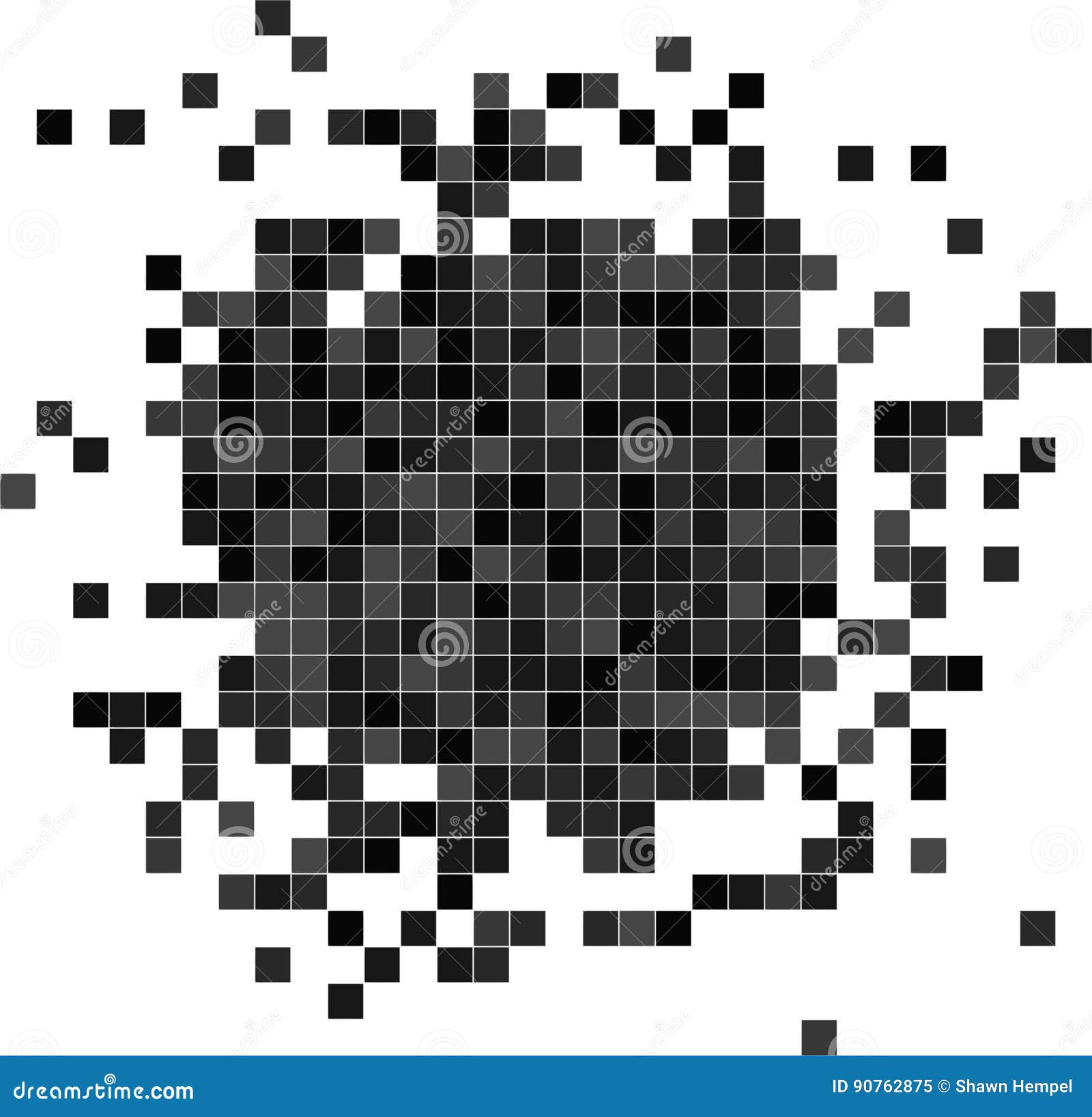 Abstract Pixelated Map Black And White Halftone Grunge Effect Vector ...