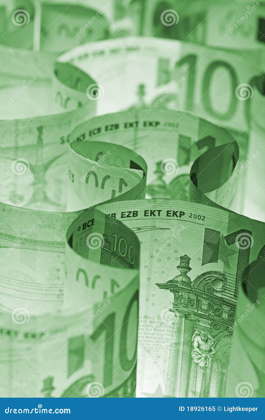 Monochrome Green Euro Banknotes Background Stock Image - Image of ...