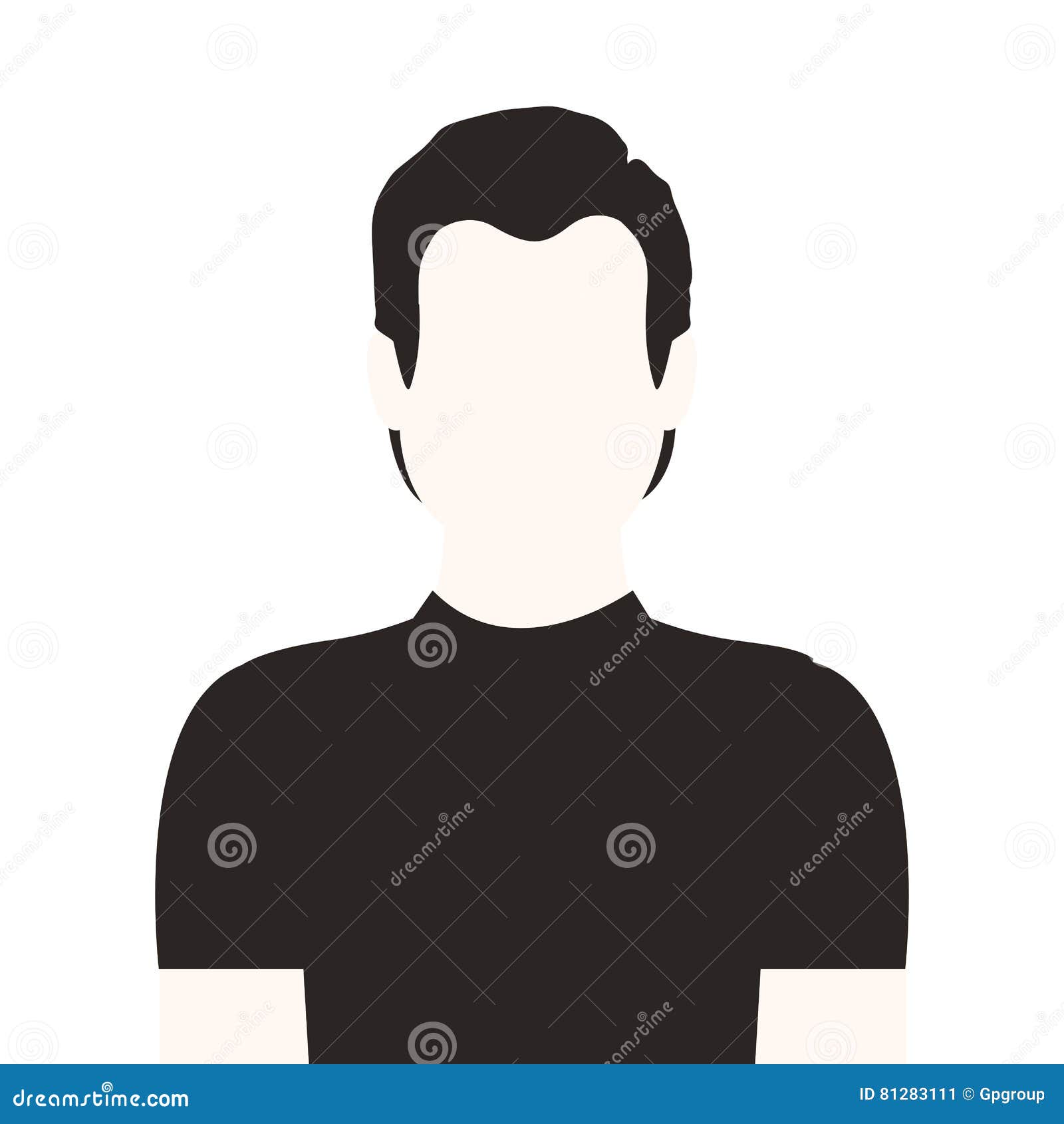 Monochrome Half Body Man without Face Stock Illustration - Illustration ...