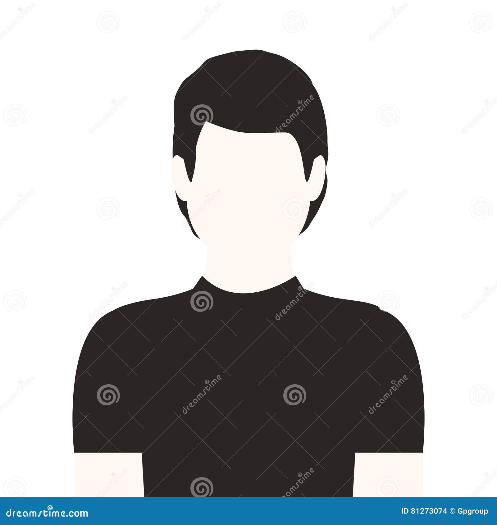 Monochrome Half Body Man without Face Stock Vector - Illustration of ...