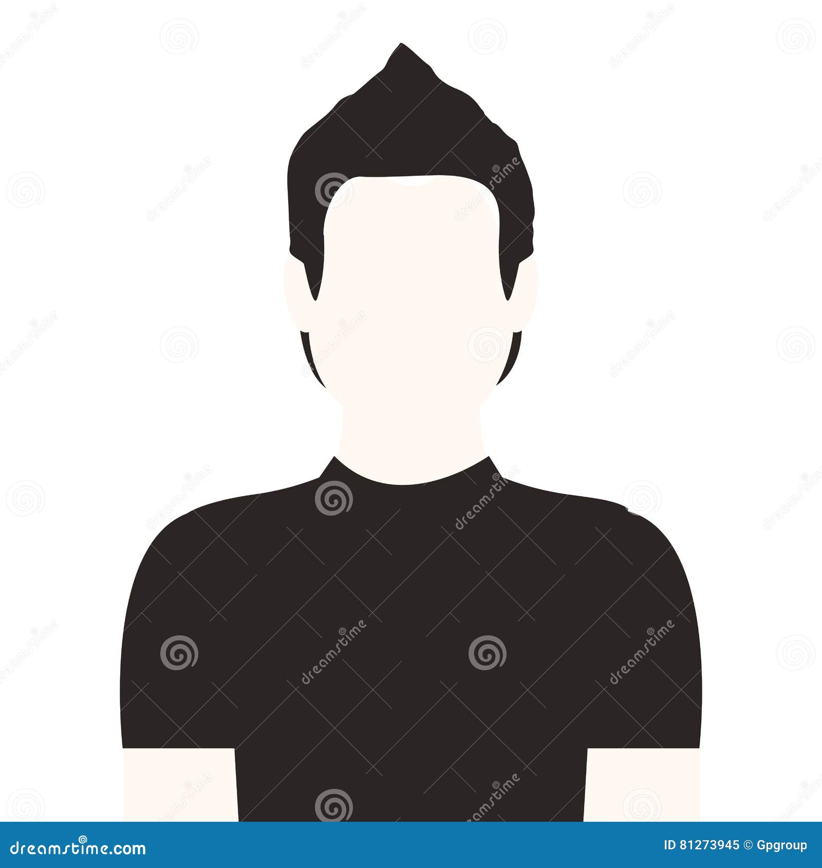 Monochrome Half Body Man without Face Stock Vector - Illustration of ...