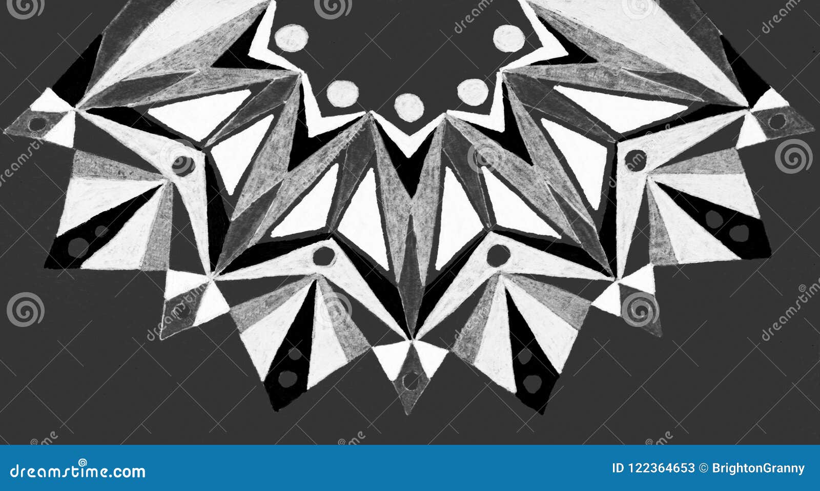 Monochrome Half Star Circle Pattern Stock Illustration - Illustration ...