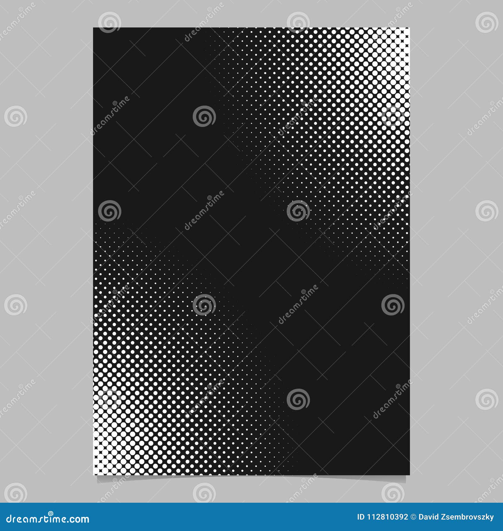 Monochrome Halftone Dot Pattern Flyer Template - Vector Brochure ...