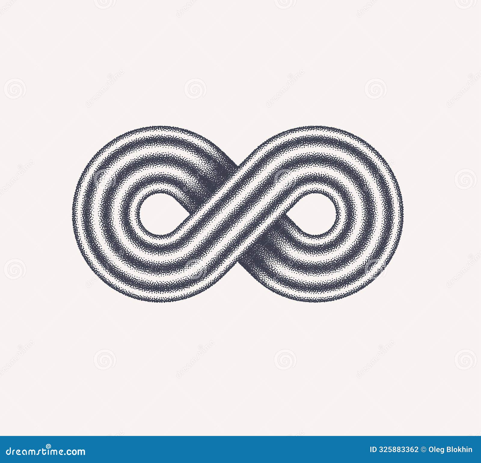 Monochrome Halftone Infinity Sign Stipple Dot Vector Icon. Infinity ...