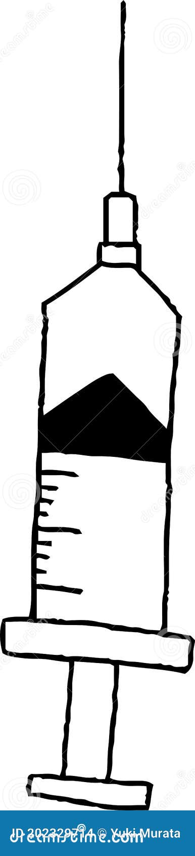 Monochrome Hand Drawn Syringe Stock Vector - Illustration of experiment ...