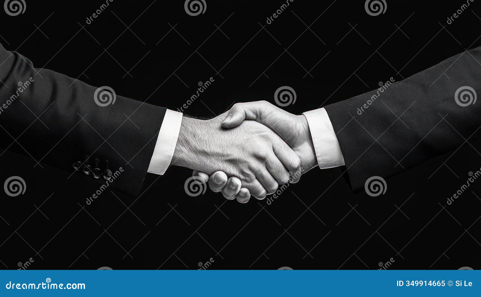 Monochrome Handshake: Symbol of Unity and Agreement in Black and White ...