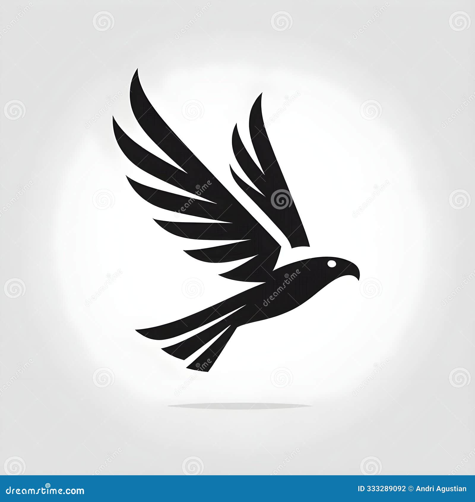 Hawk Monochrome Logo Black and White Stock Illustration - Illustration ...