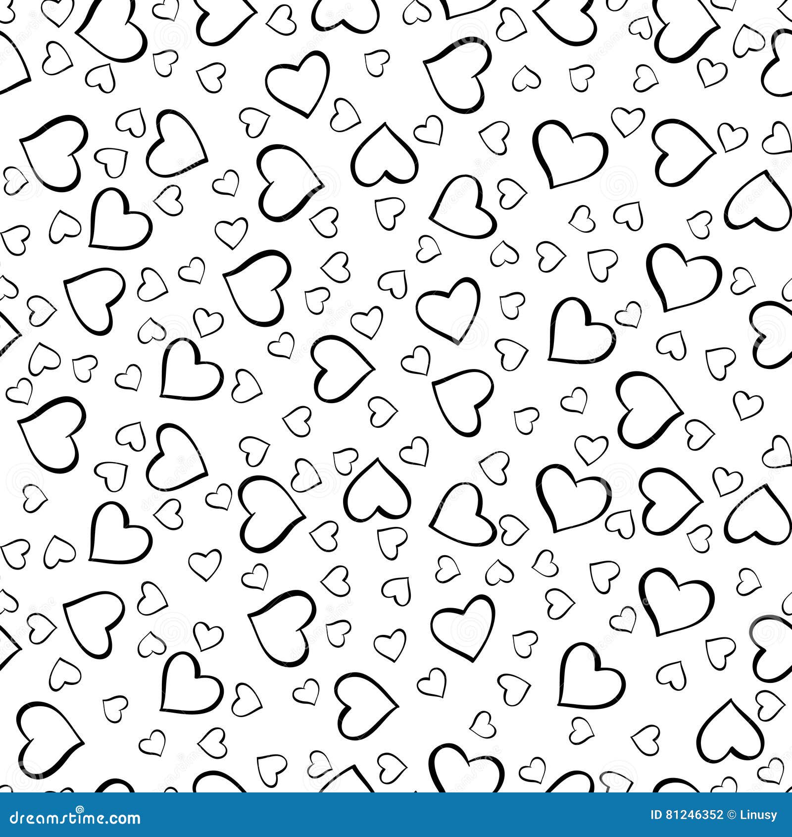 Monochrome hearts pattern stock vector. Illustration of love - 81246352