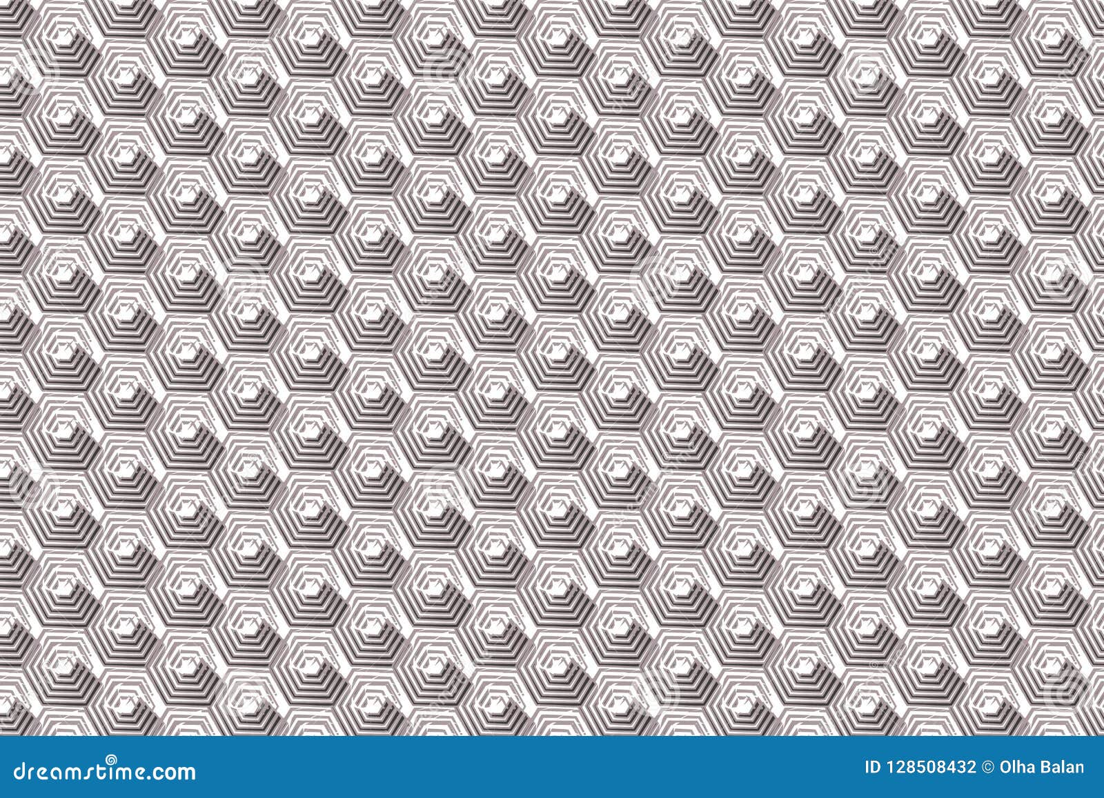 Monochrome Honeycomb Or Hexagonal Background With Lotus Flowers ...