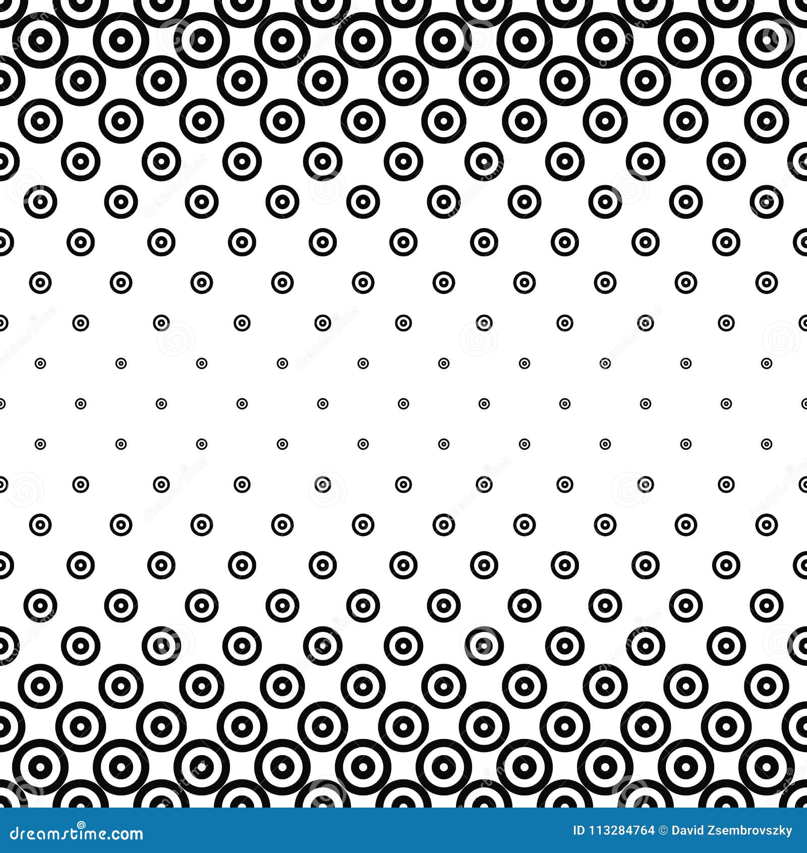 Monochrome Horizontal Repeating Circle Pattern Stock Vector ...