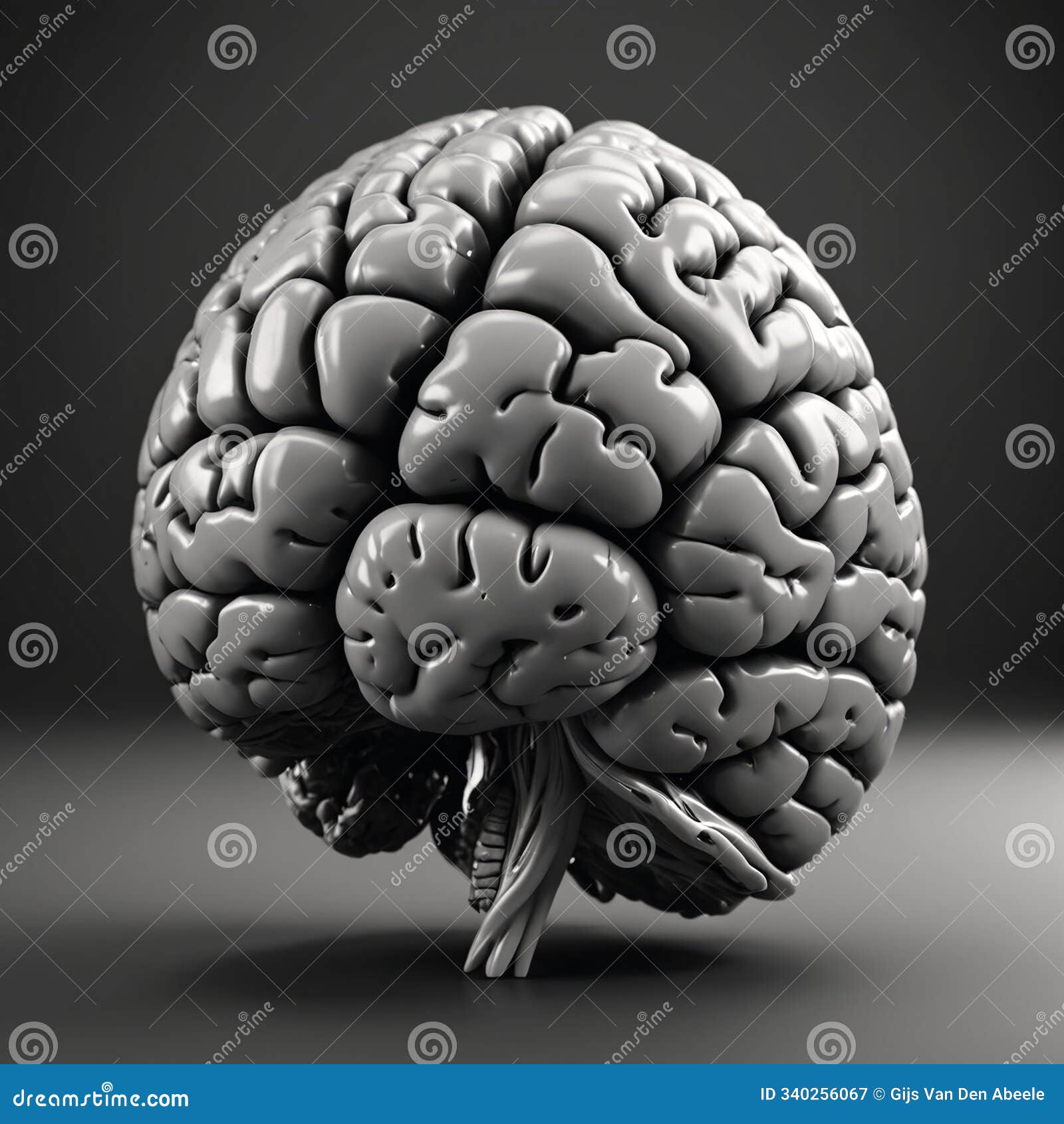 Monochrome Hyperrealistic 3D Brain Render in Unreal Engine Stock ...