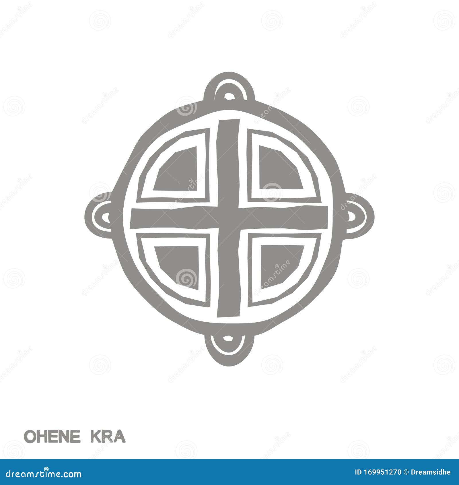 Monochrome Icon with Adinkra Symbol Ohene Kra Stock Vector ...