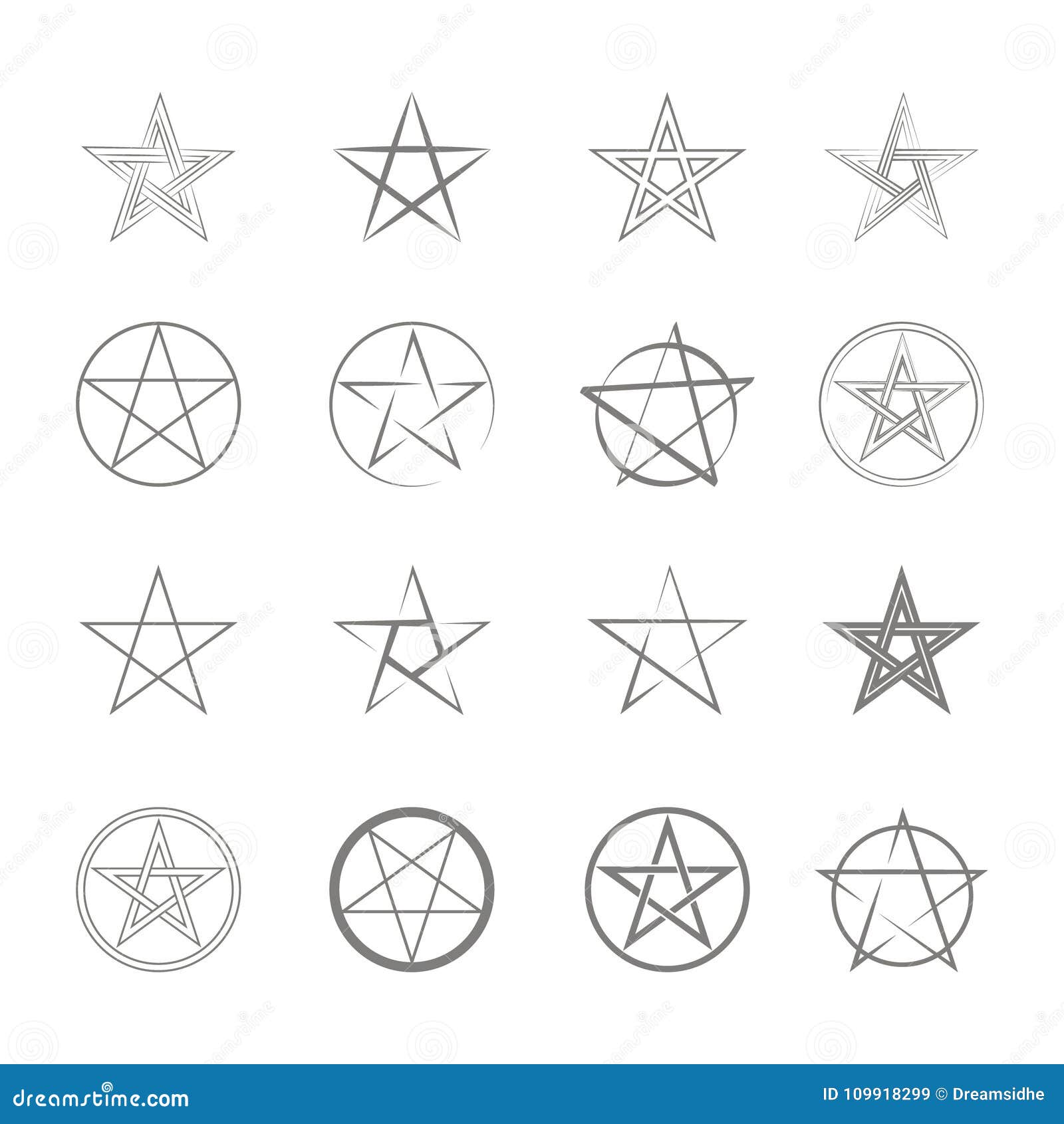 Magic Pentagrams Comic Style Doodles Top View Seamless Pattern. Cozy ...