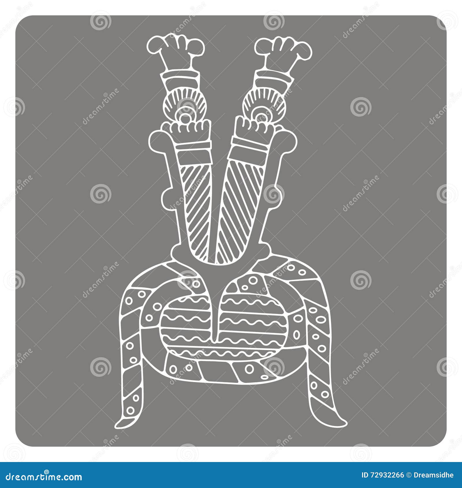Monochrome Icon with Symbols from Aztec Codices Stock Vector ...