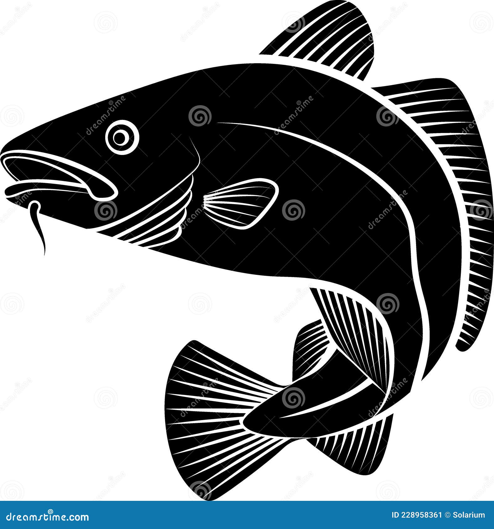 Cod stock vector. Illustration of sketch, form, outline - 228958361