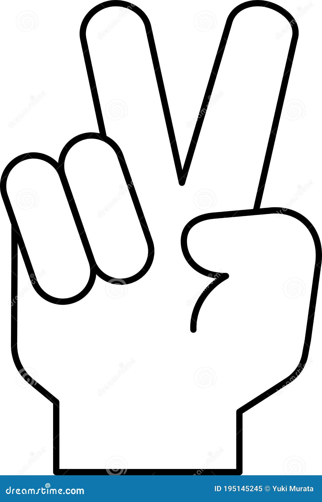 Monochrome Illustration of a Hand Sign Stock Vector - Illustration of ...