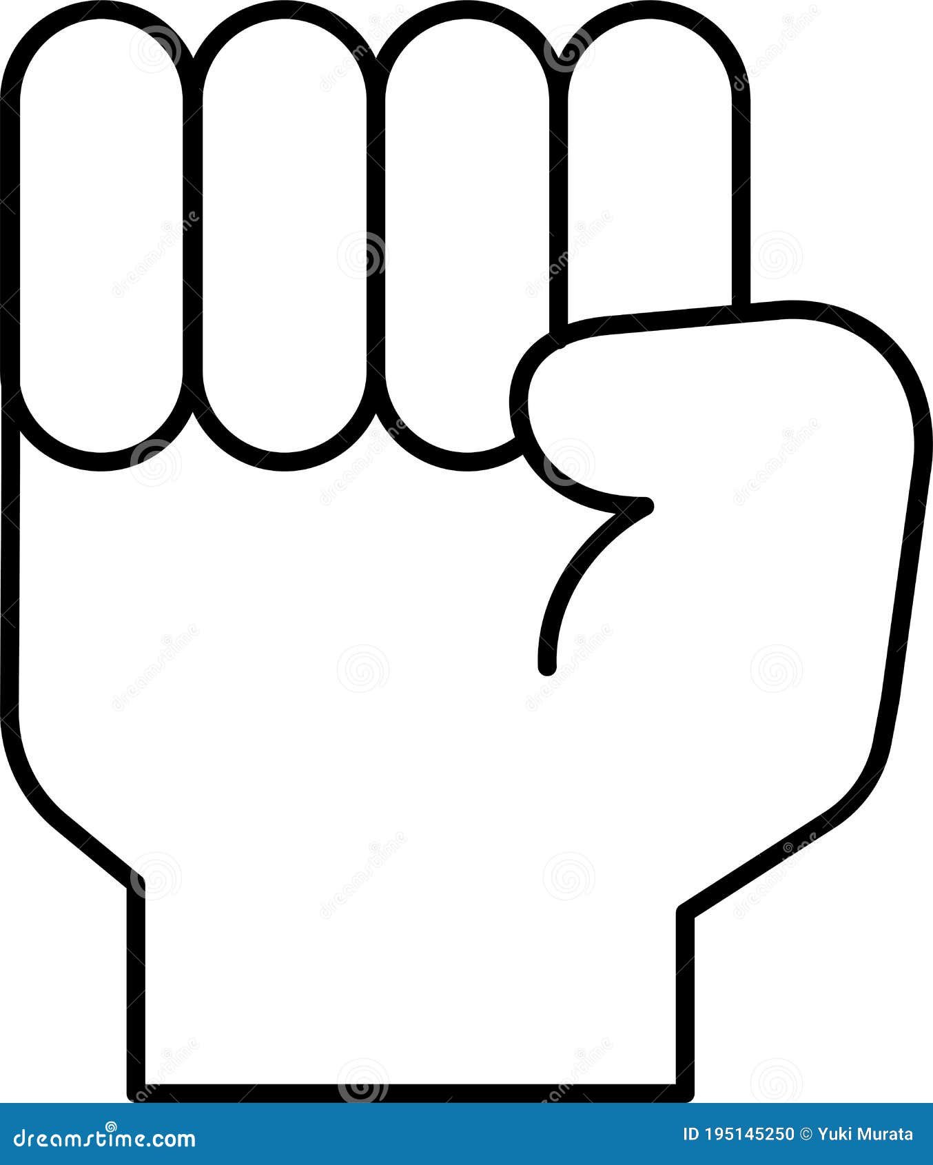 Monochrome Illustration of a Hand Sign Stock Vector - Illustration of ...