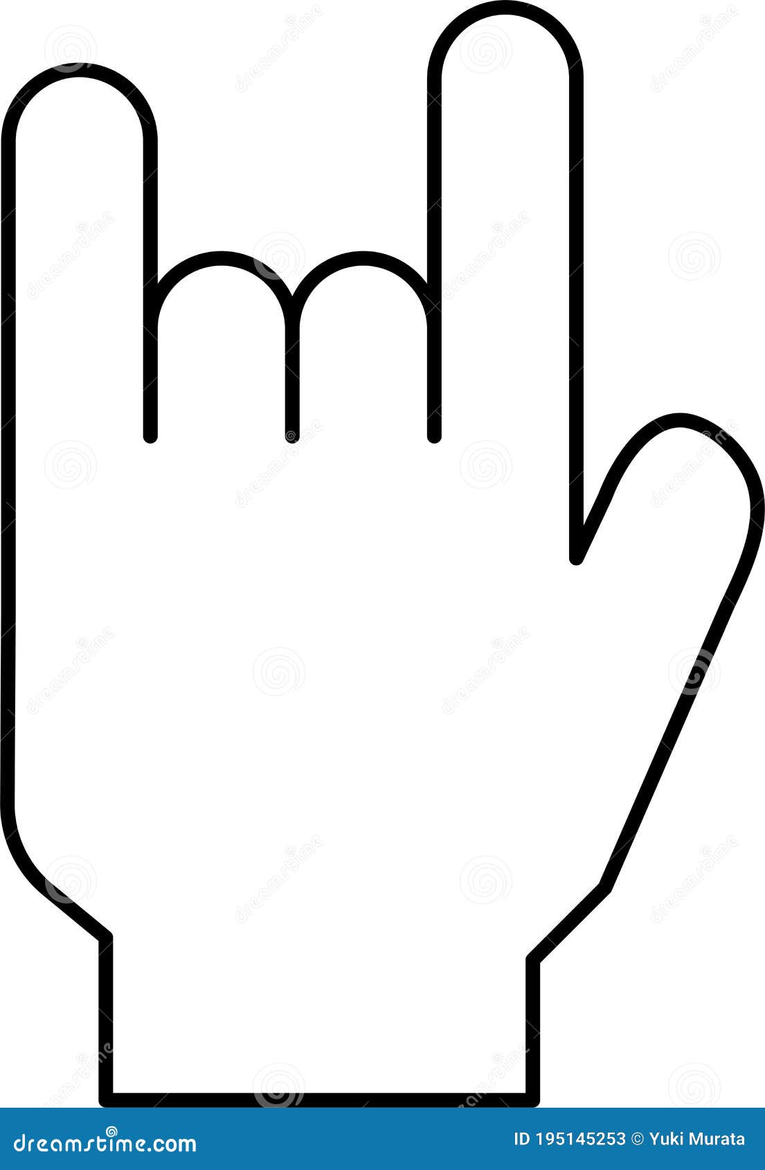 Monochrome Illustration of a Hand Sign Stock Vector - Illustration of ...