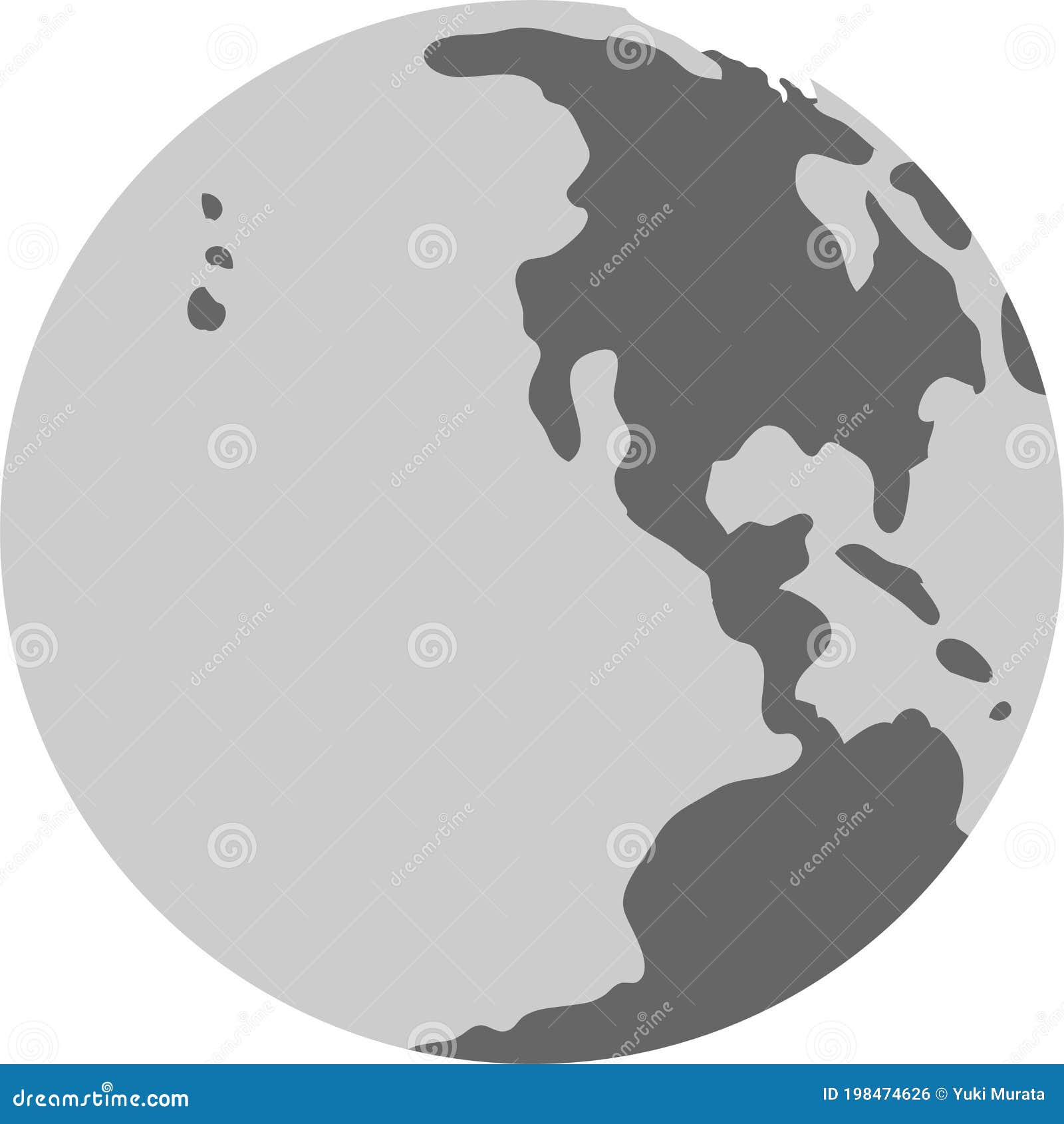 Monochrome Illustration of a Round Earth Stock Vector - Illustration of ...
