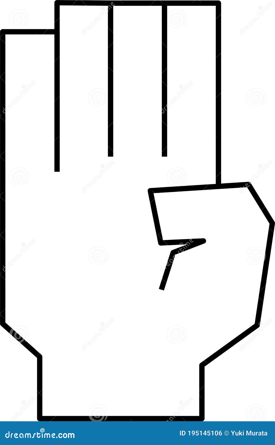 Monochrome Illustration of a Squared Hand Sign Stock Vector ...