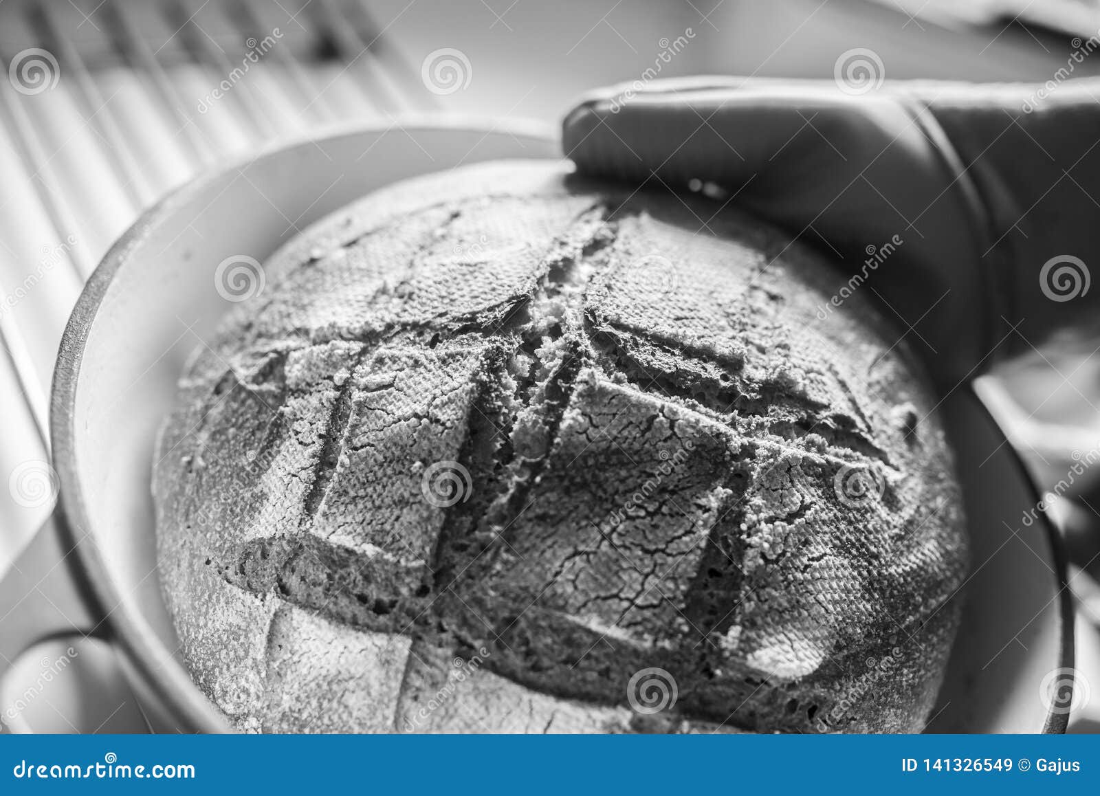 Monochrome Image of Freshly Baked Hot Bread Stock Image - Image of ...