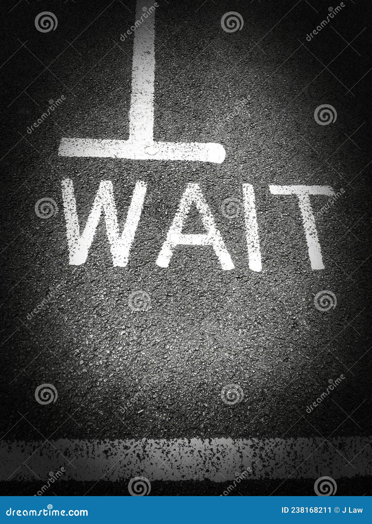 Monochrome Image with Information As Written Text WAIT in White on a ...