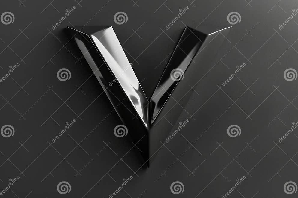 A Monochrome Image of a V-shaped Object Stock Illustration ...