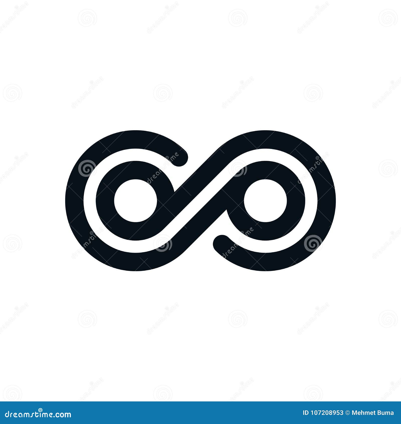 Monochrome infinity symbol stock vector. Illustration of infinity ...