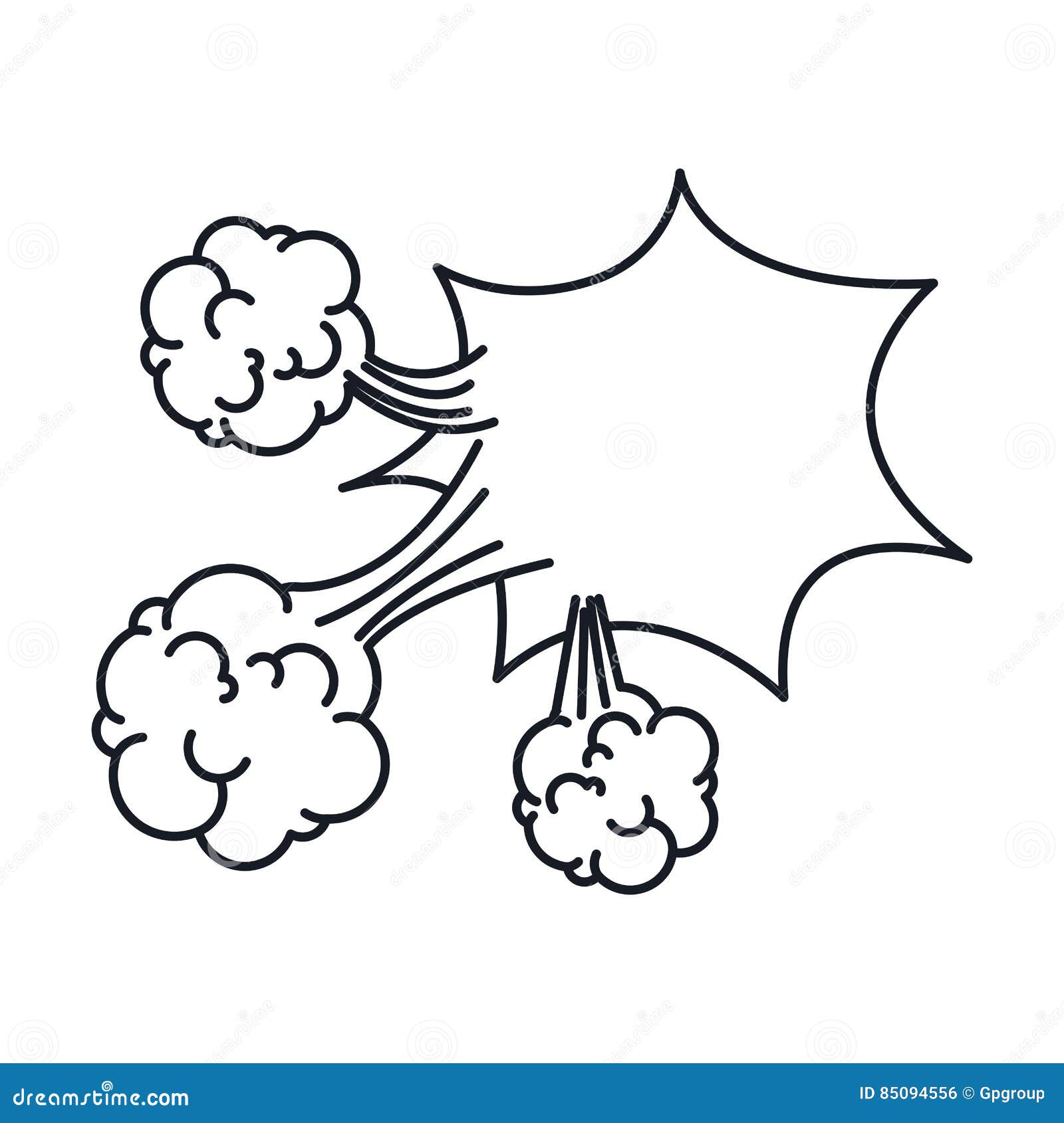 Monochrome Irregular Cloud Scream in Explosion Stock Vector ...