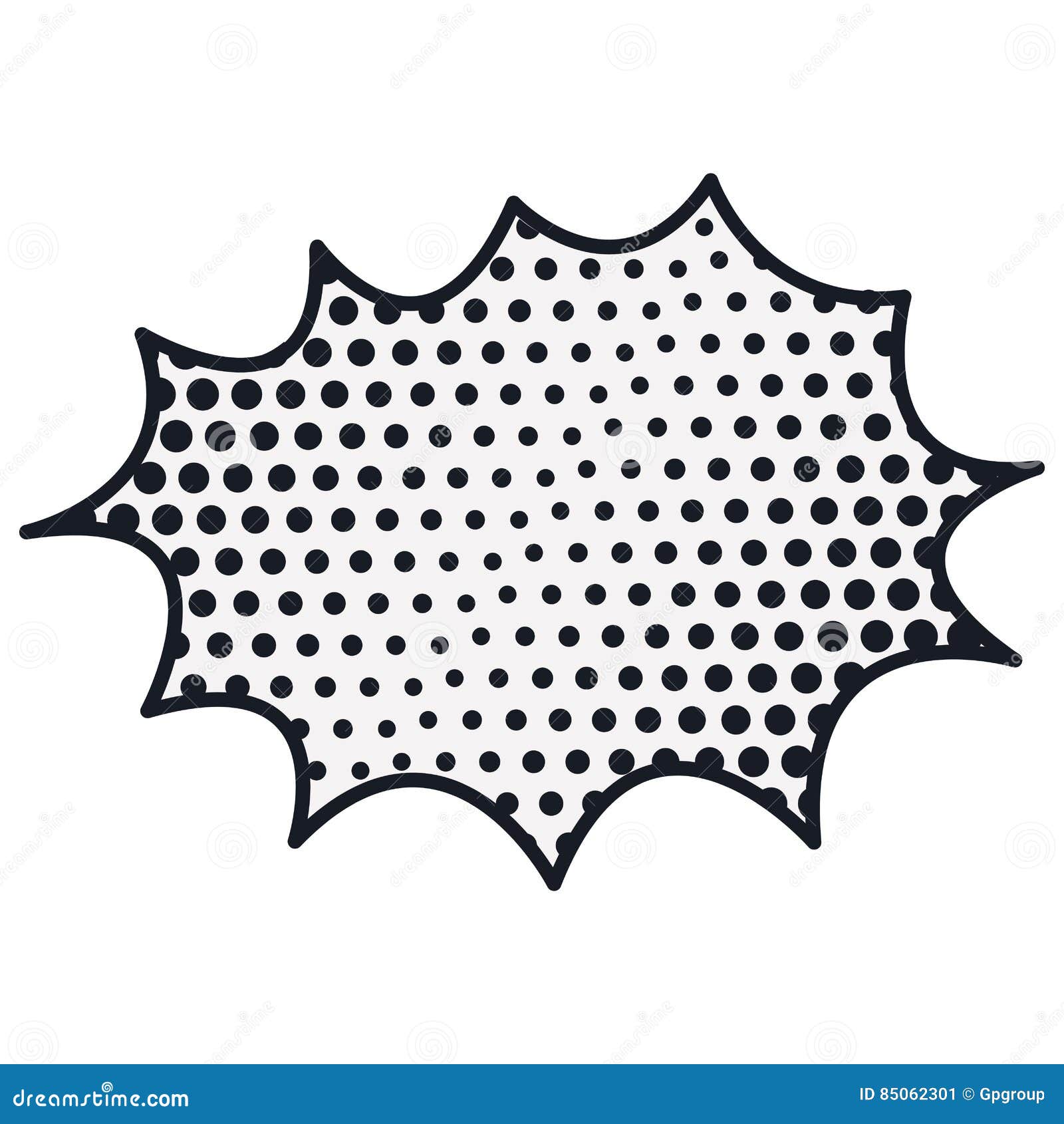 Monochrome Irregular Cloud Scream Pop Art for Dialogue Stock Vector ...
