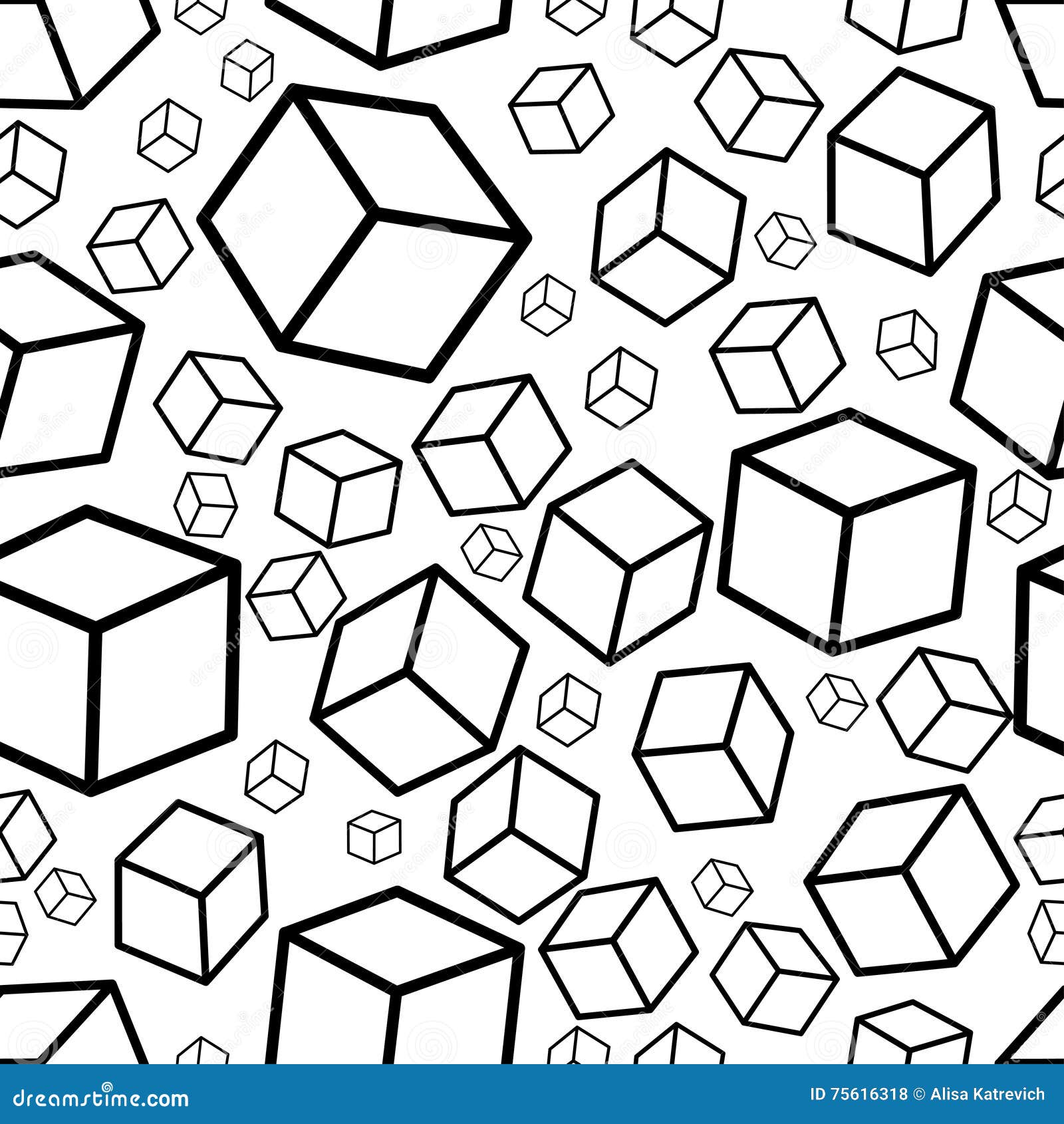 Isometric Fall Cubes Seamles Texture Background. Vector | CartoonDealer ...