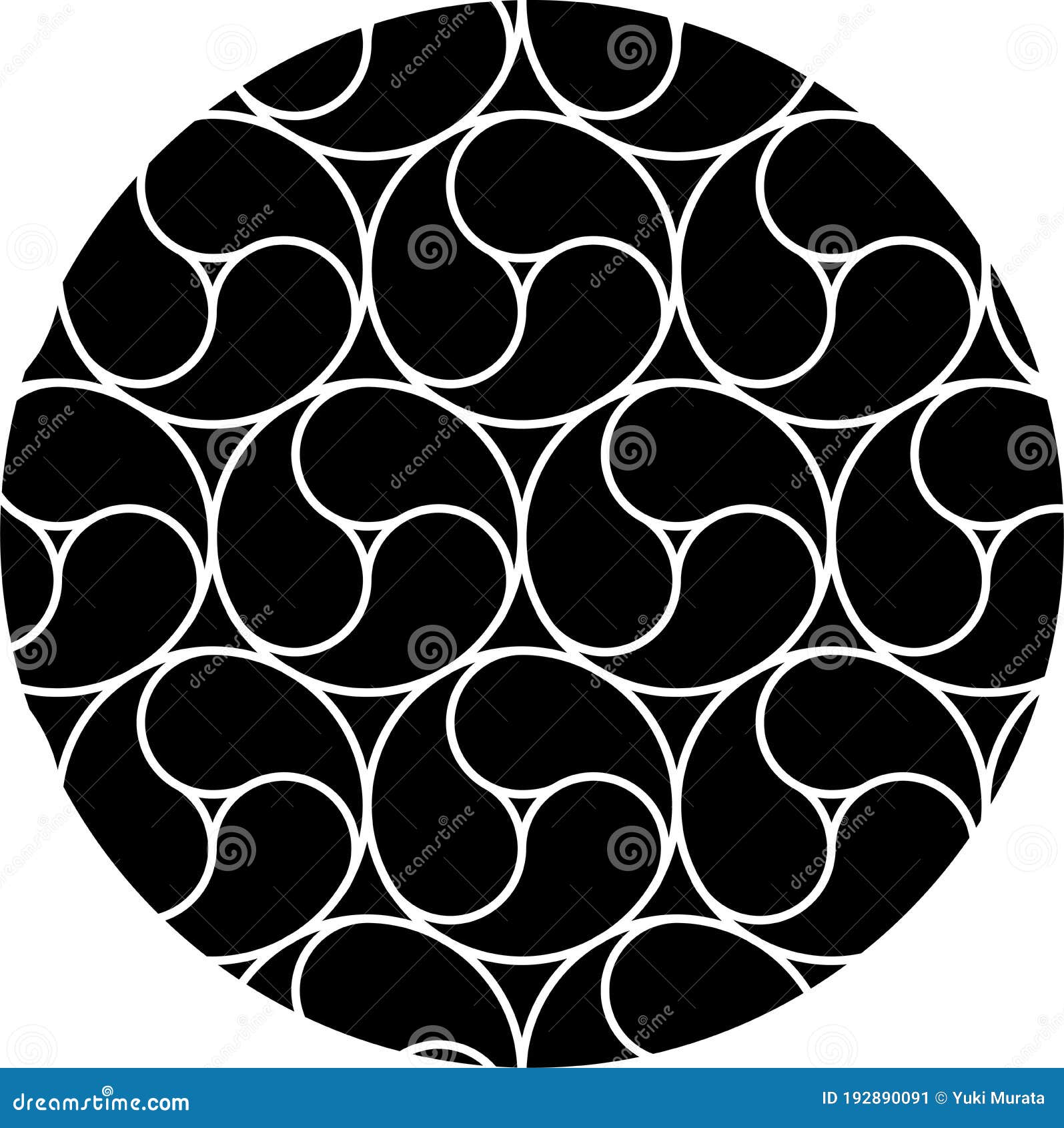 Monochrome Japanese Style Tomoe Pattern Background Material Stock ...