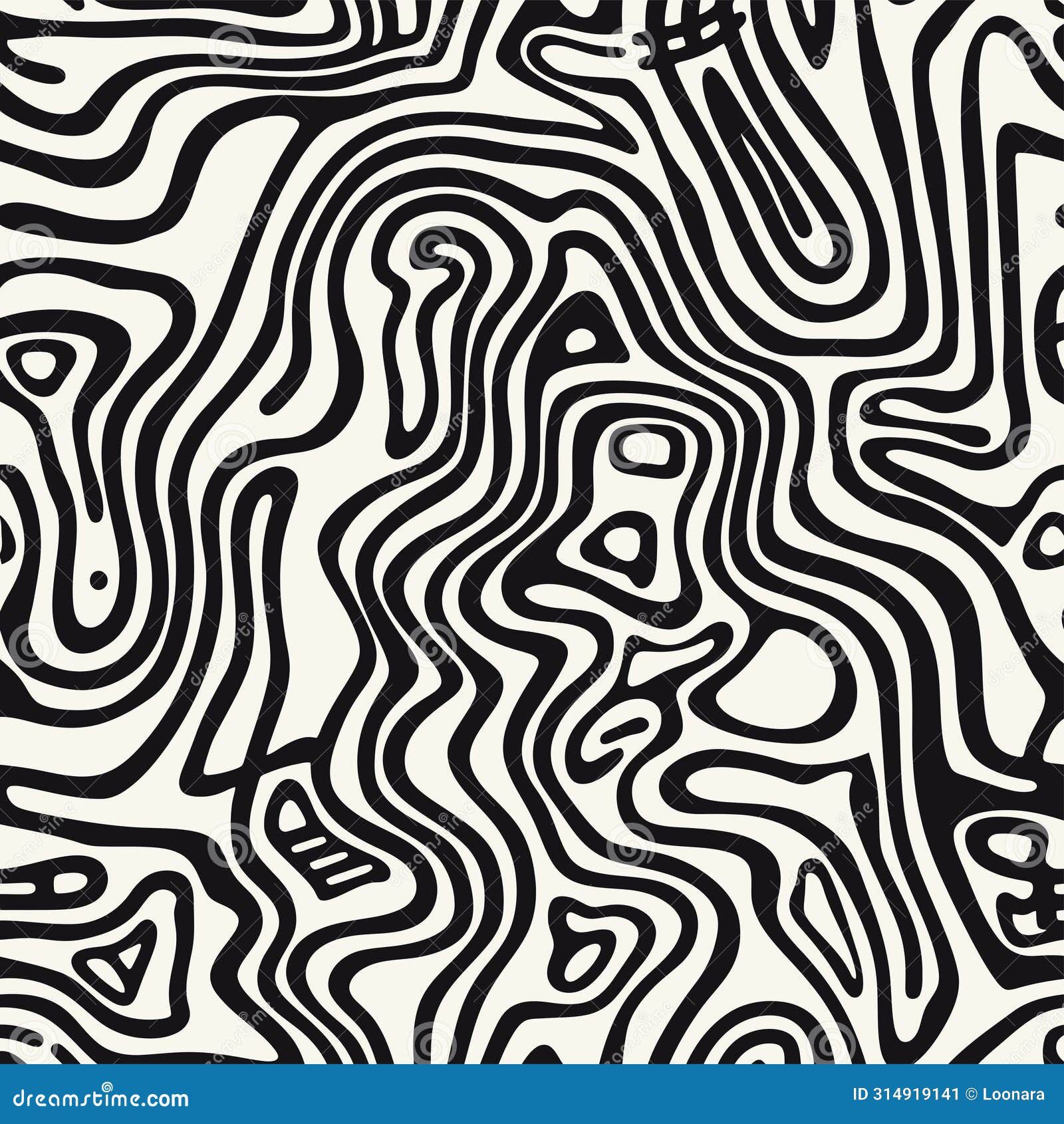 Monochrome Labyrinth Pattern Inspired by Nature, Perfect for Textile ...