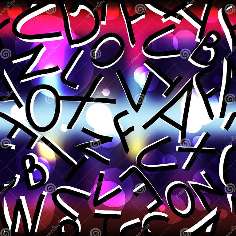 Monochrome Letters on the Beautiful Colored Background Seamless Pattern ...
